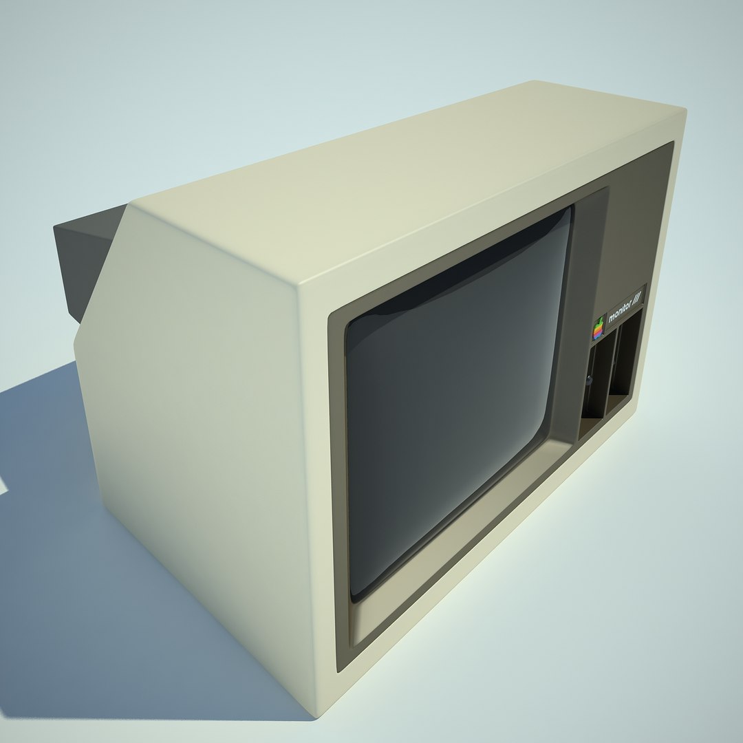 apple 2 computer 3d obj