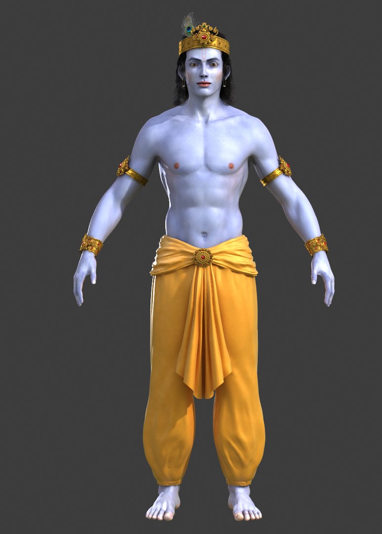 3d Krishna Lord Model