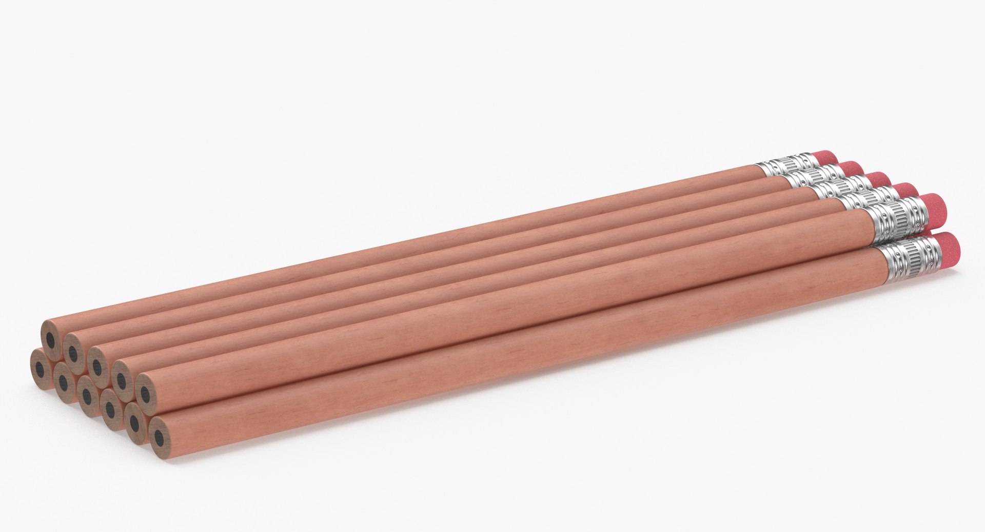 Pencils Mockup Type 01 Section 02 Pose 02 Silver Pink Or Black Erasor ...