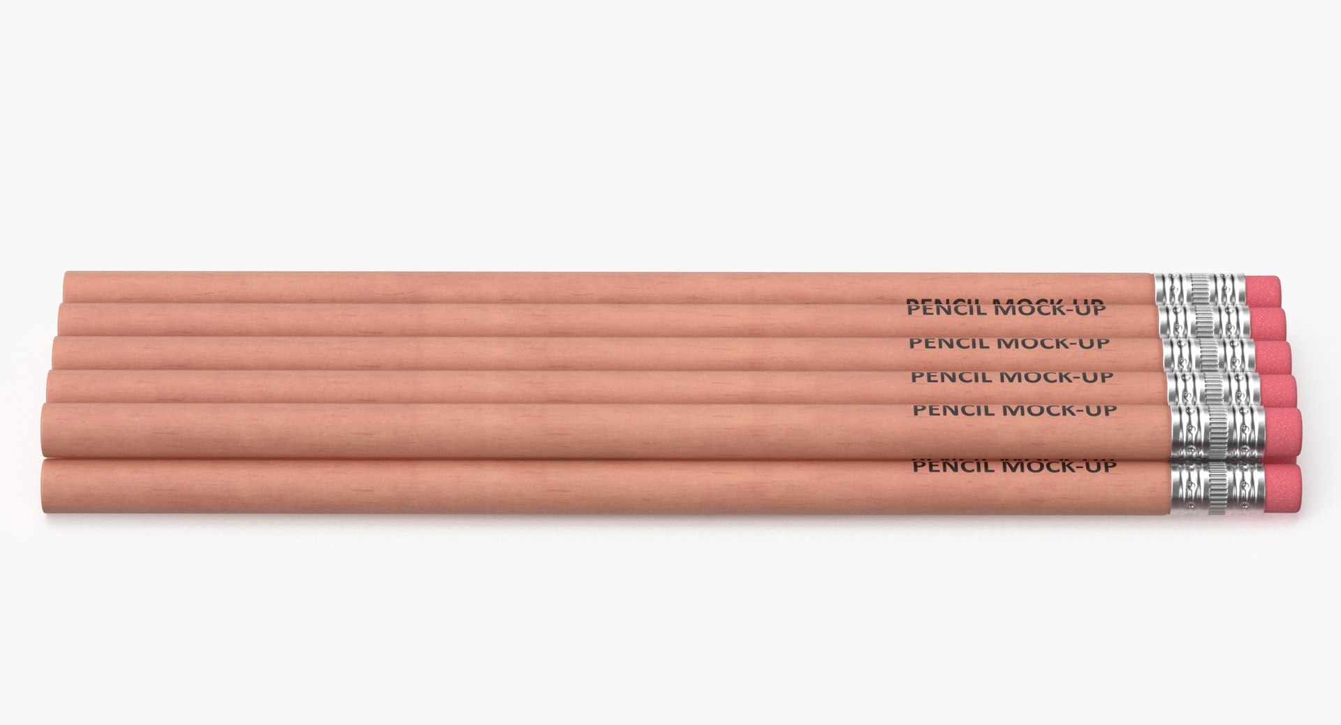 Pencils Mockup Type 01 Section 02 Pose 02 Silver Pink Or Black Erasor ...