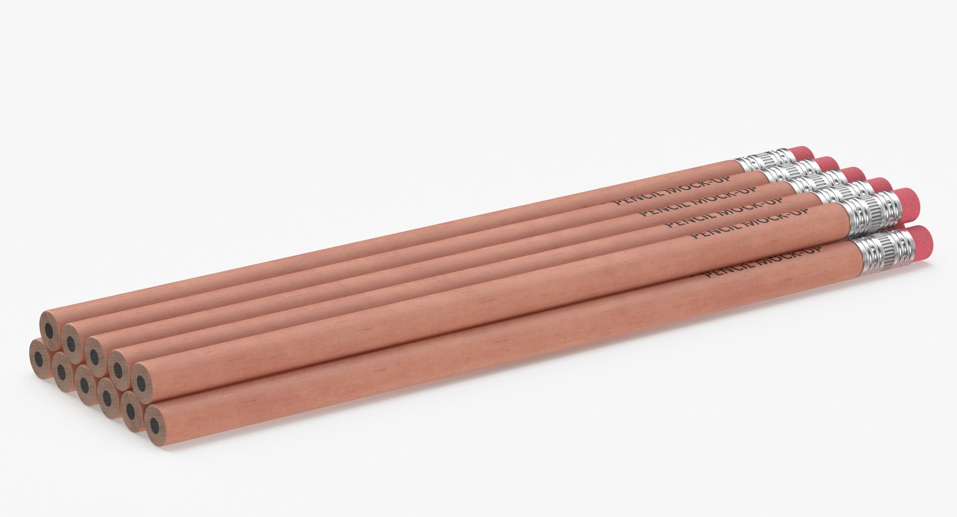 Pencils Mockup Type 01 Section 02 Pose 02 Silver Pink Or Black Erasor ...