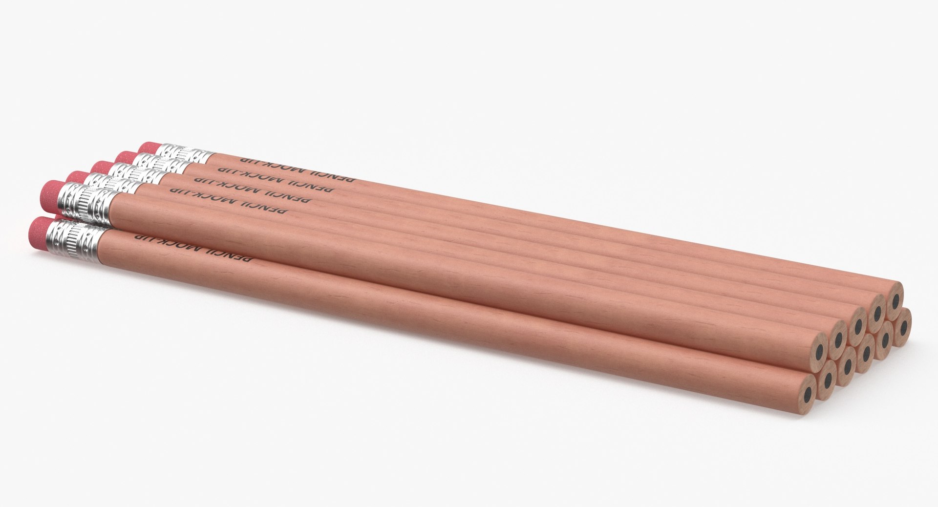 Pencils Mockup Type 01 Section 02 Pose 02 Silver Pink Or Black Erasor ...