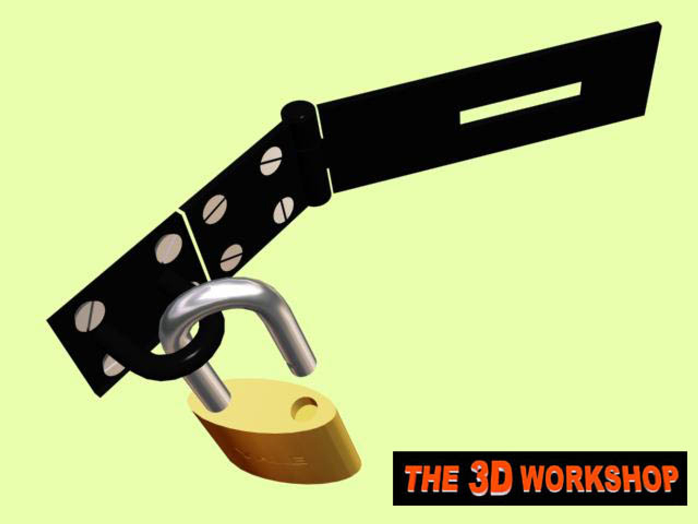 3d padlock hasp staple locked