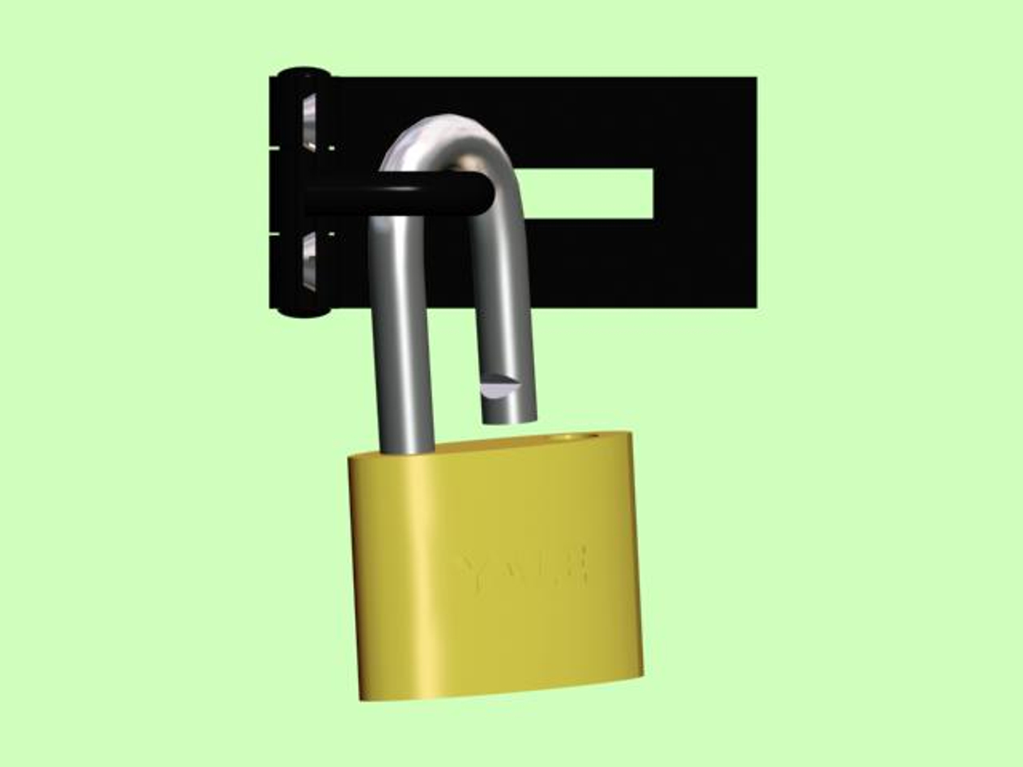 3d padlock hasp staple locked