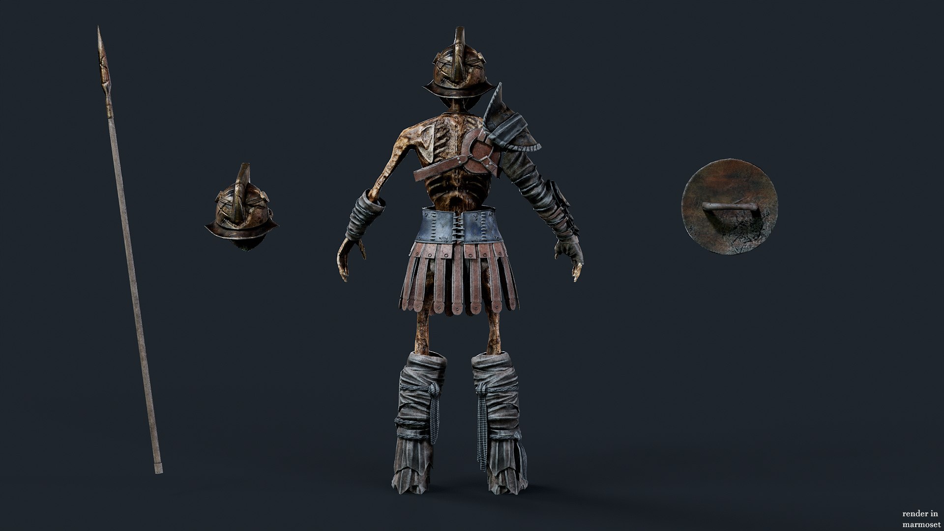 GLADIATOR SKELETON RETIARIUS Model - TurboSquid 2404883