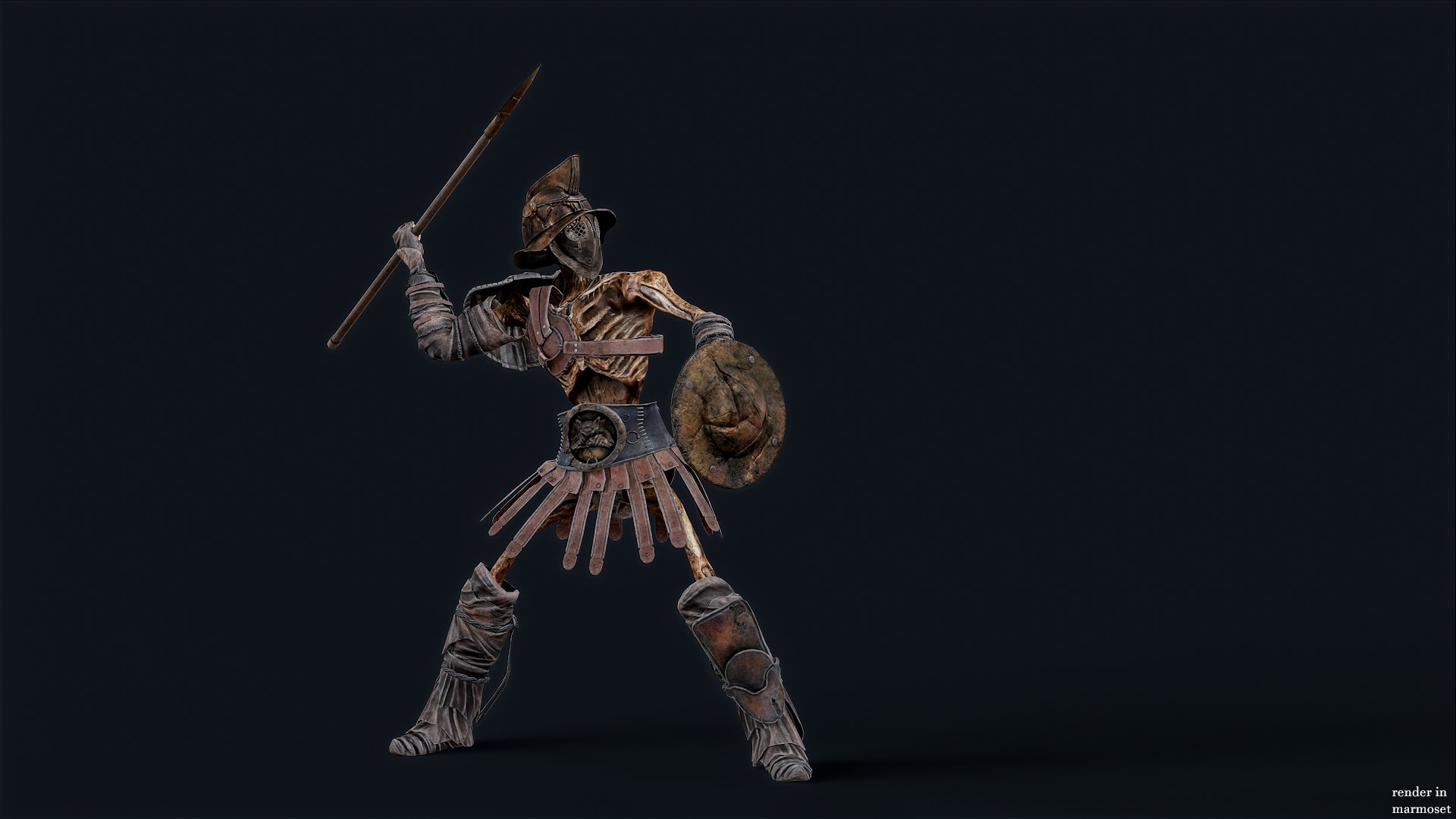 GLADIATOR SKELETON RETIARIUS Model - TurboSquid 2404883
