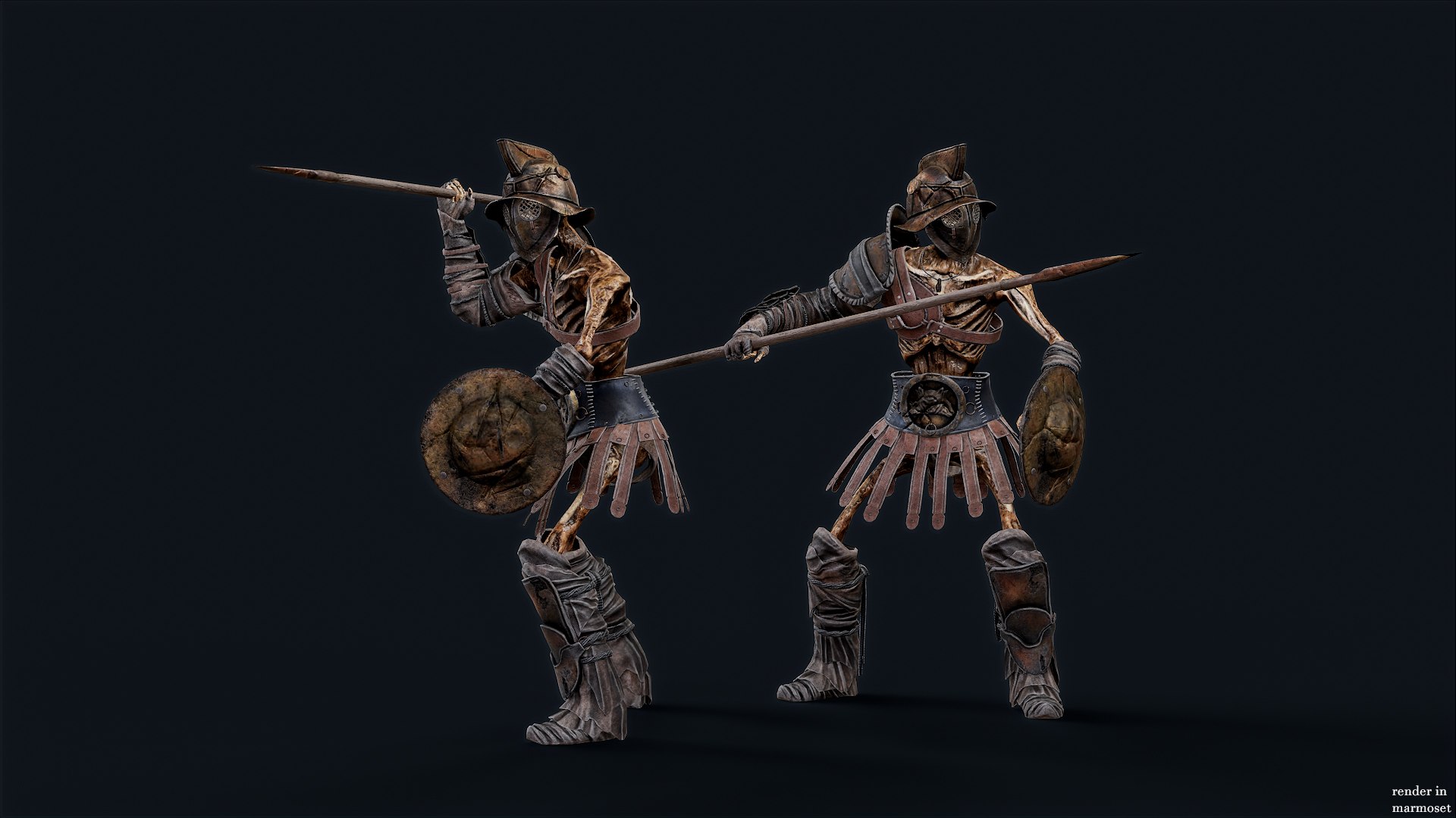 GLADIATOR SKELETON RETIARIUS Model - TurboSquid 2404883