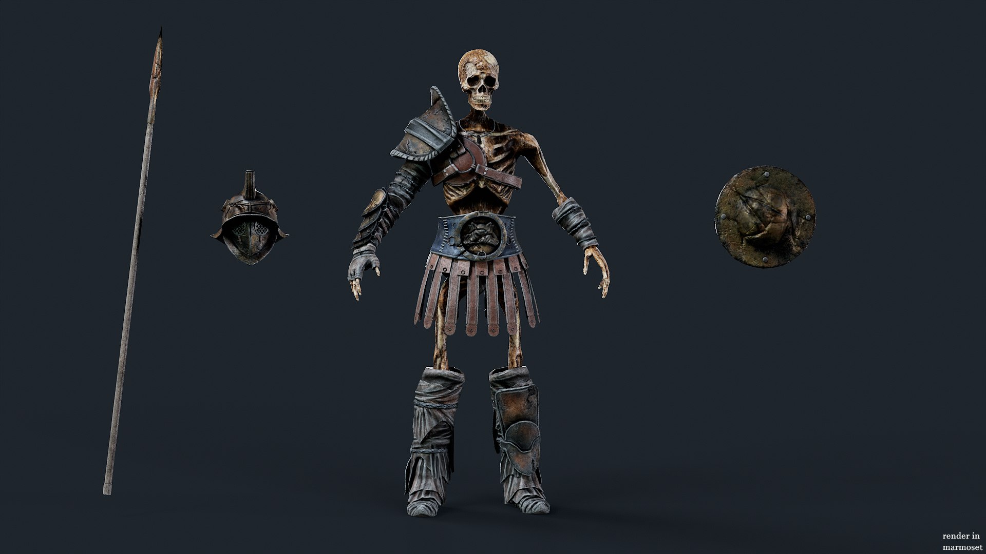 GLADIATOR SKELETON RETIARIUS Model - TurboSquid 2404883