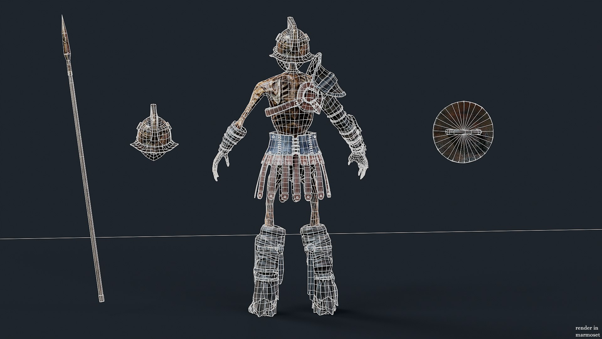 GLADIATOR SKELETON RETIARIUS Model - TurboSquid 2404883