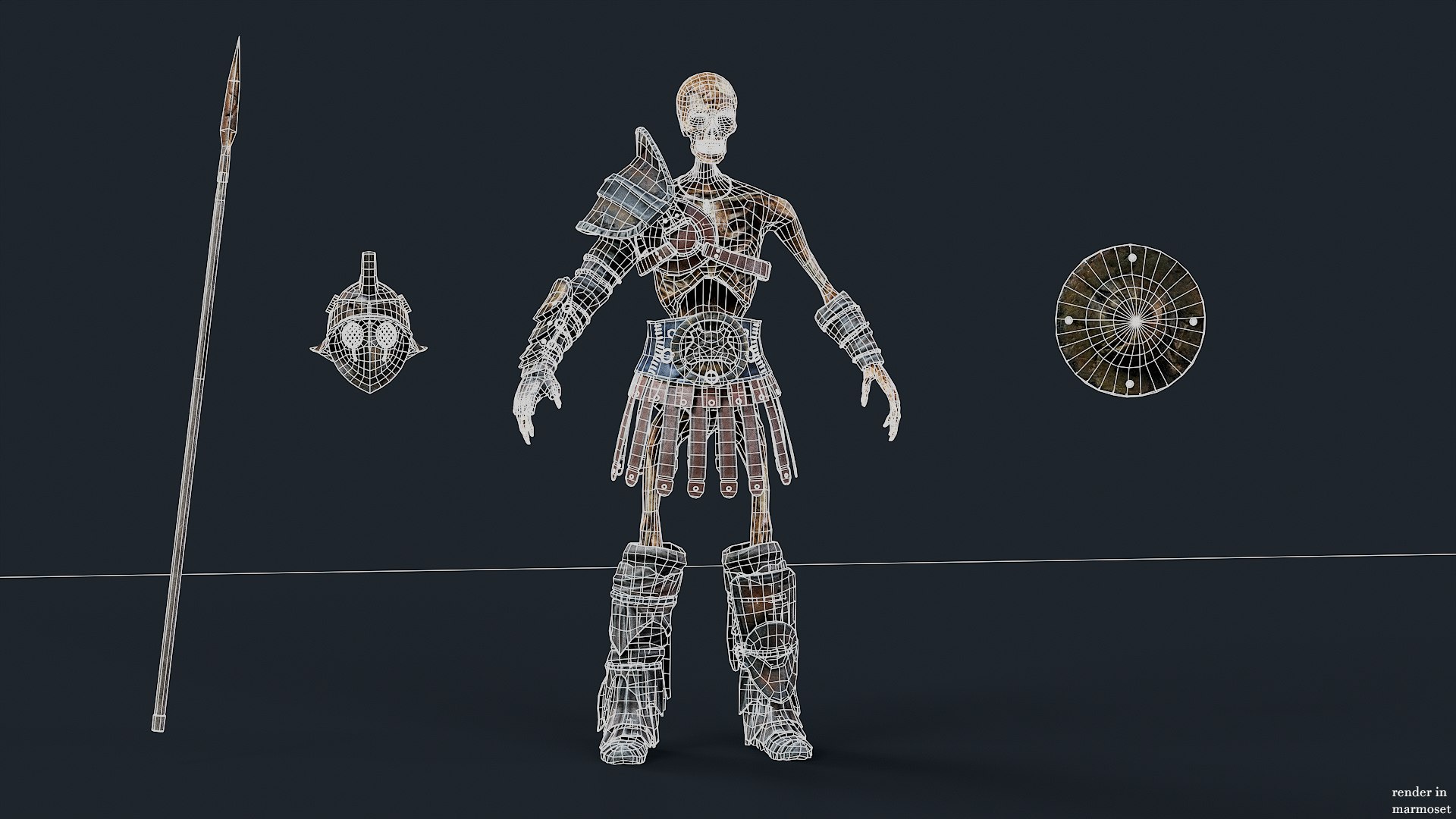 GLADIATOR SKELETON RETIARIUS Model - TurboSquid 2404883