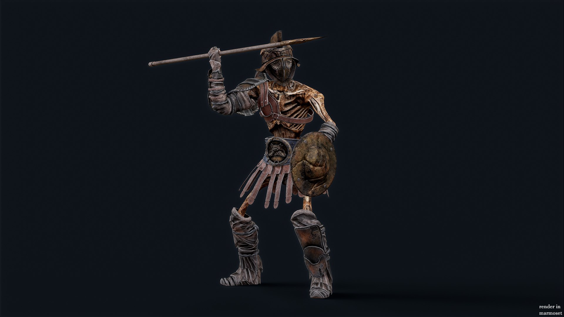 GLADIATOR SKELETON RETIARIUS Model - TurboSquid 2404883
