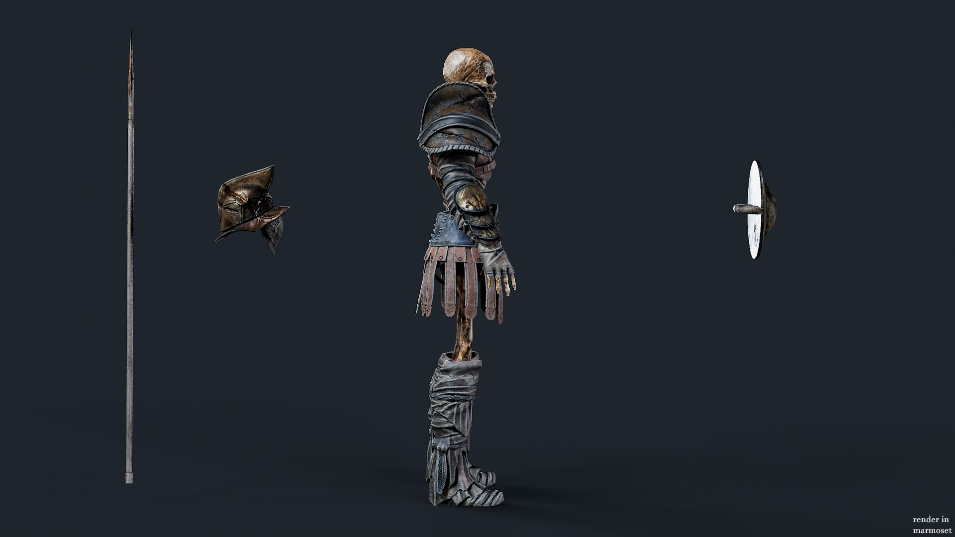 GLADIATOR SKELETON RETIARIUS Model - TurboSquid 2404883