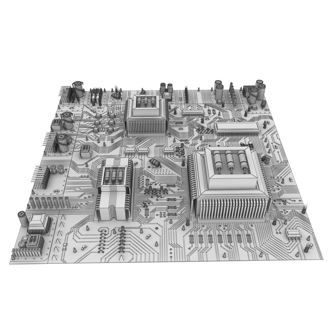 3d Model New Big Circuit Board