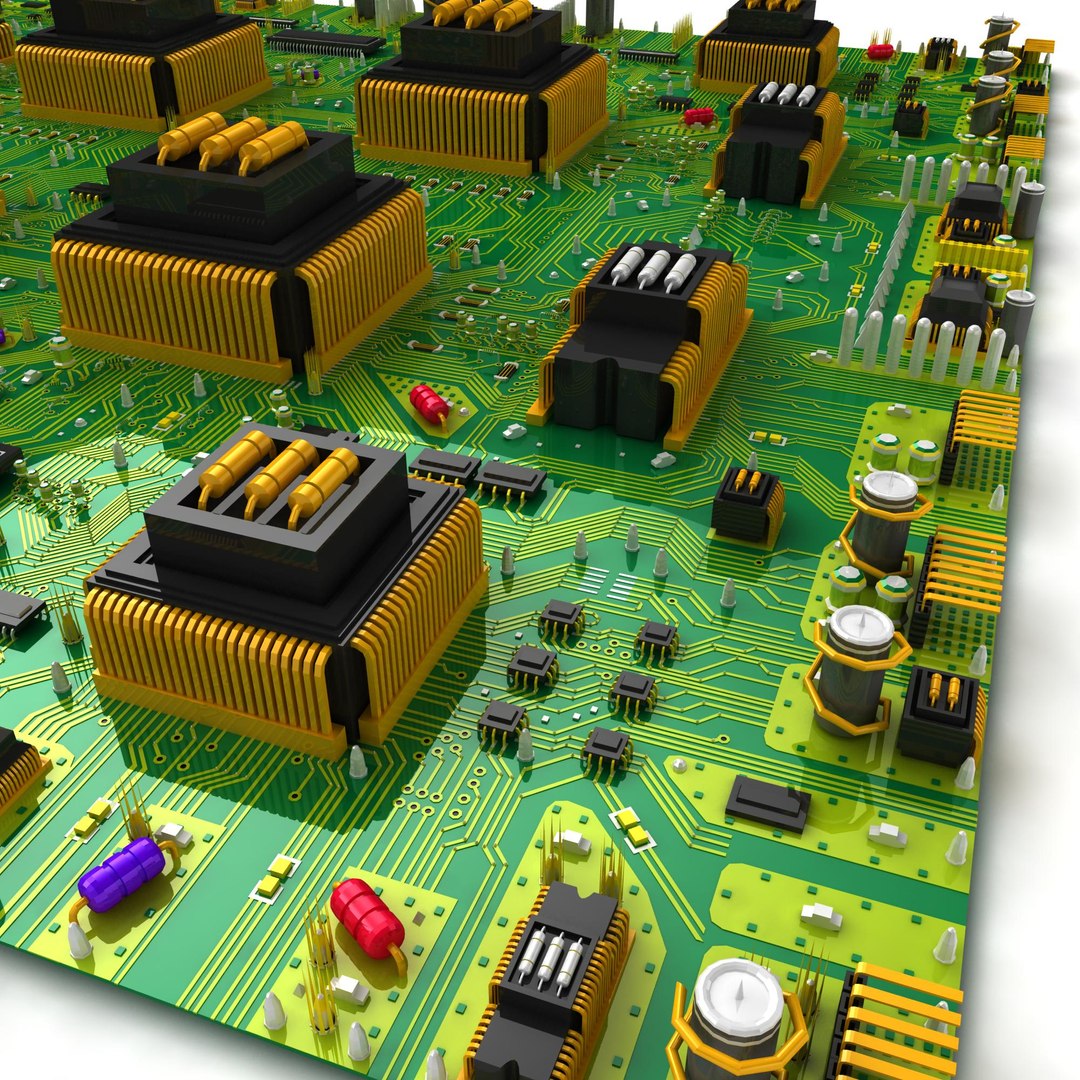 3d Model New Big Circuit Board