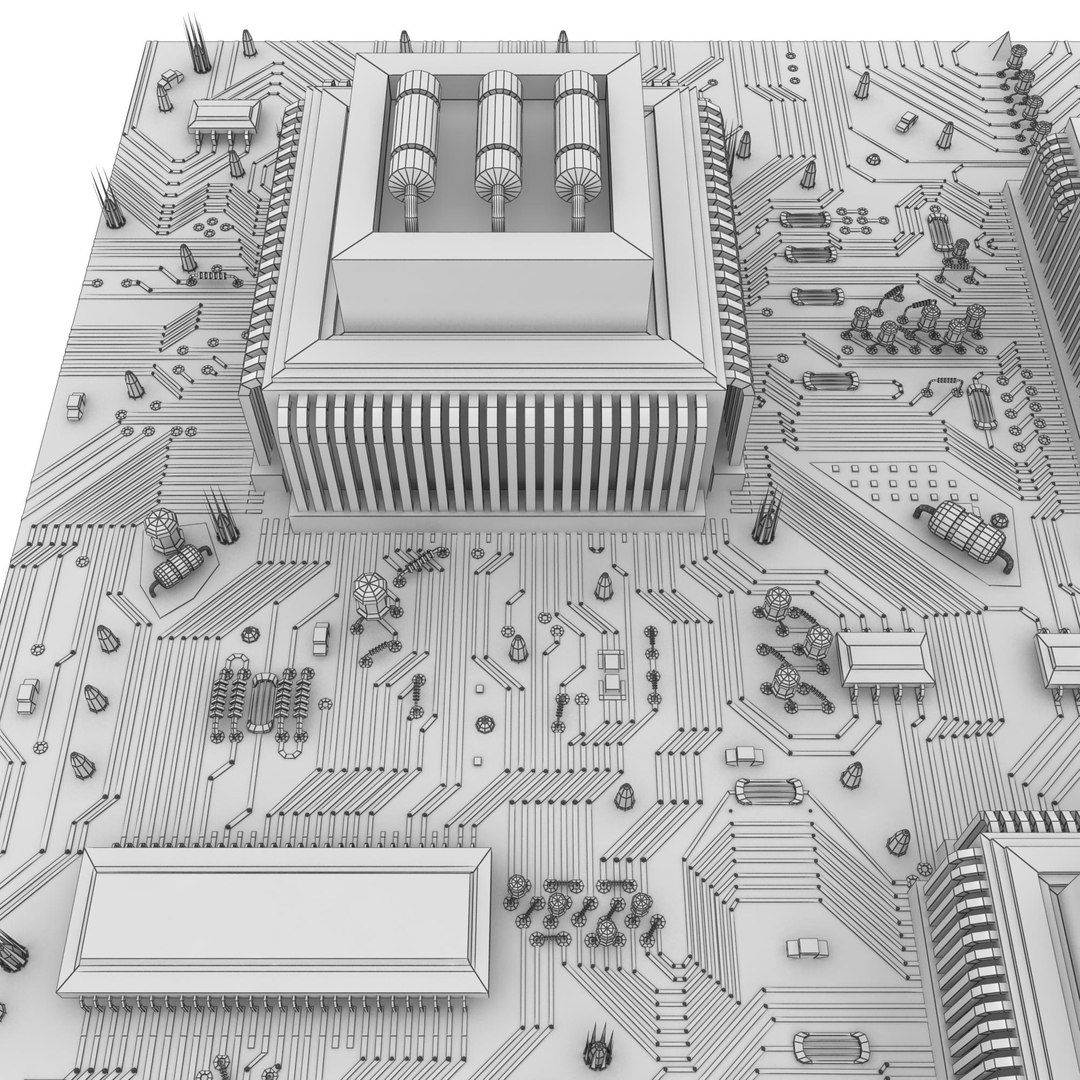 3d Model New Big Circuit Board