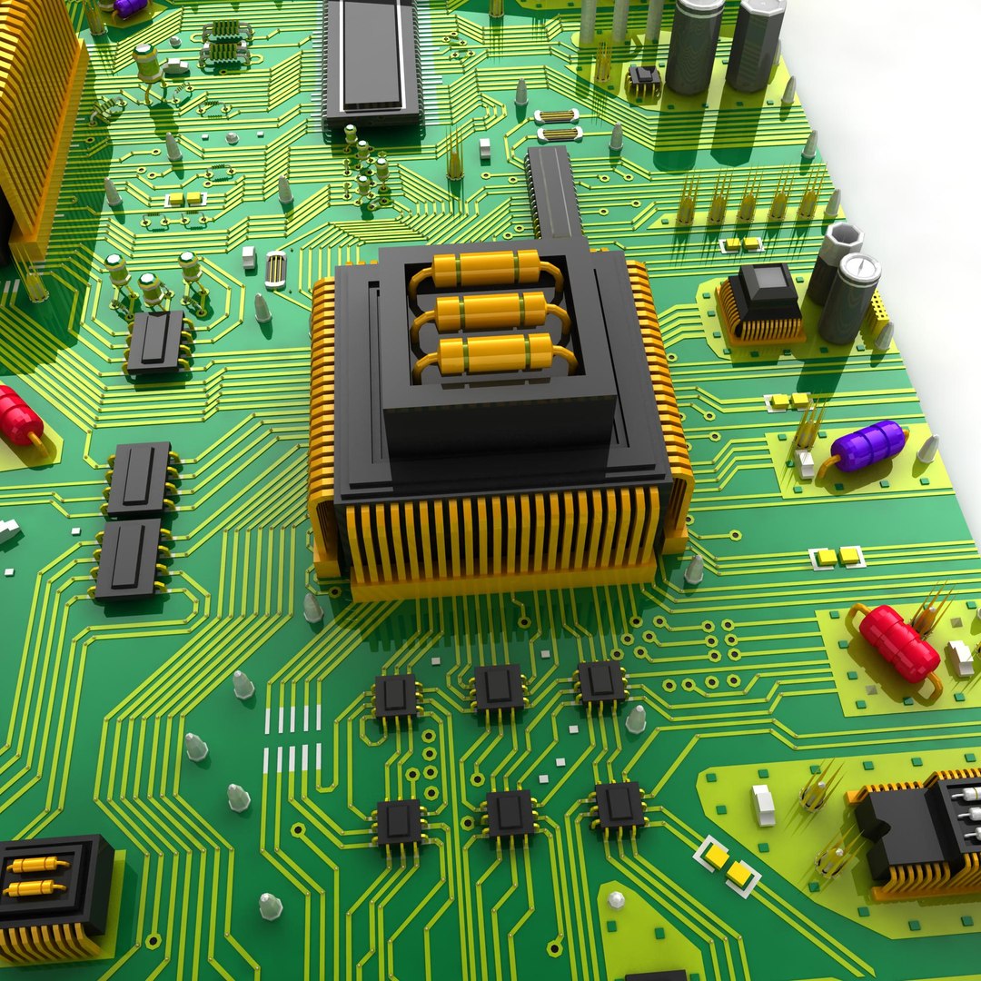 3d Model New Big Circuit Board