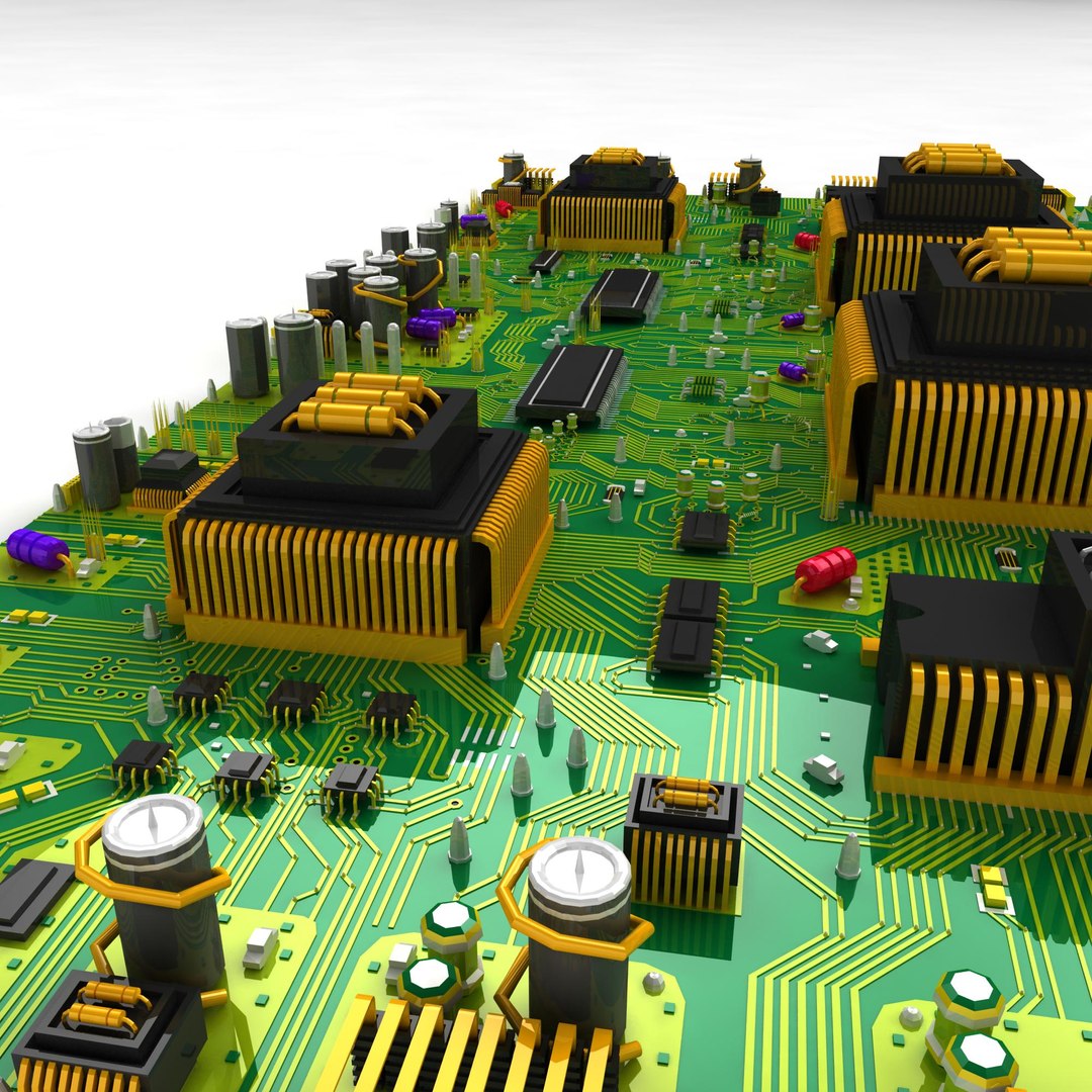 3d Model New Big Circuit Board