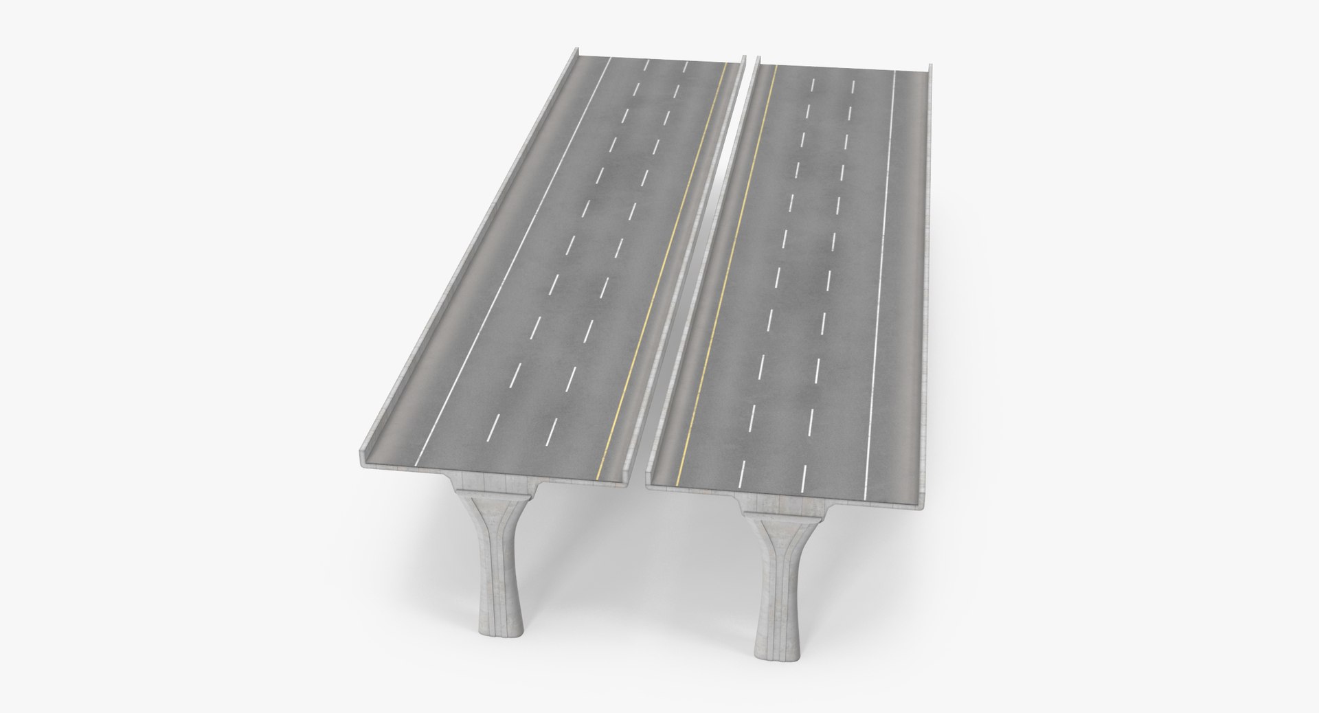 3 lane raised highway c4d