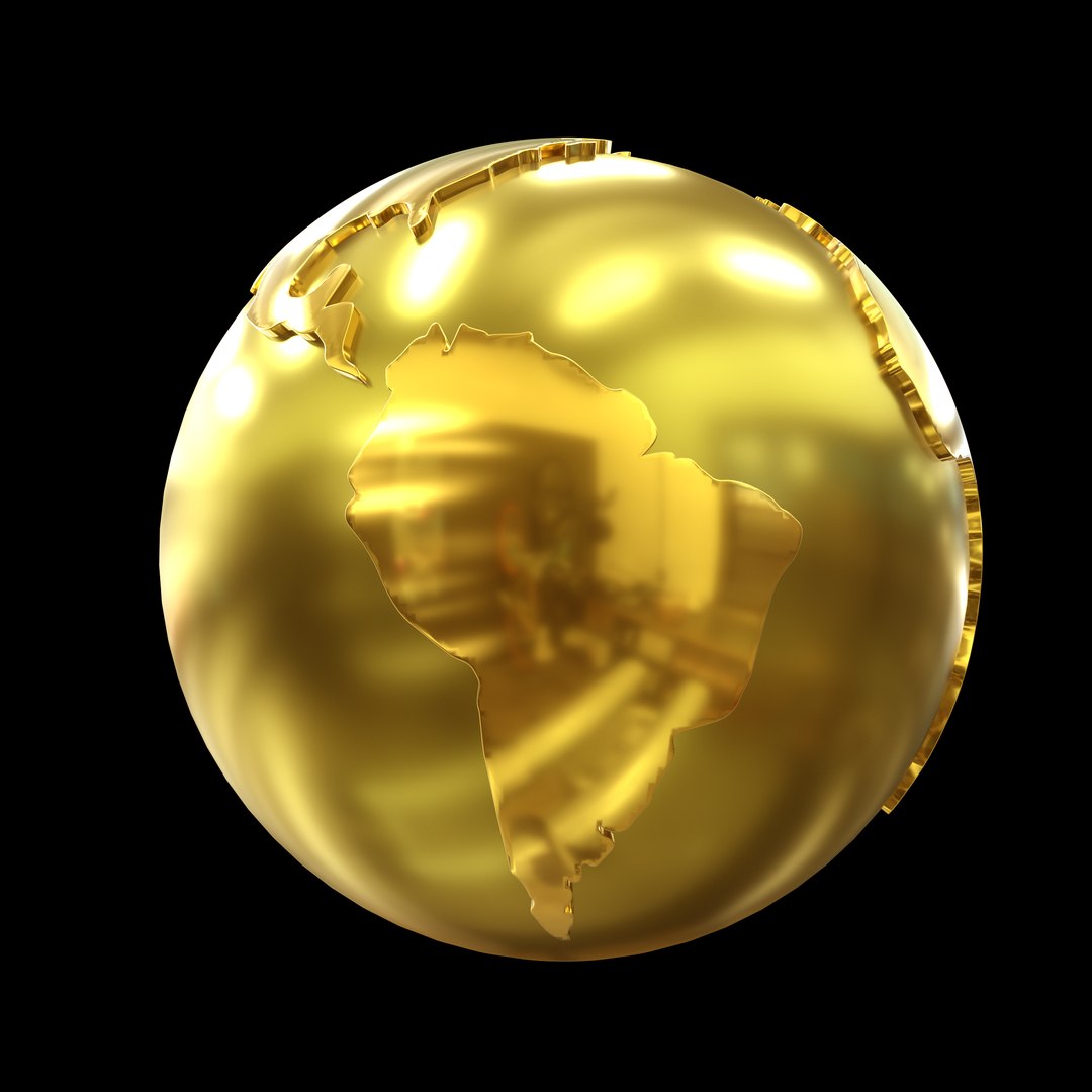 World Globe Gold Model - TurboSquid 1668419