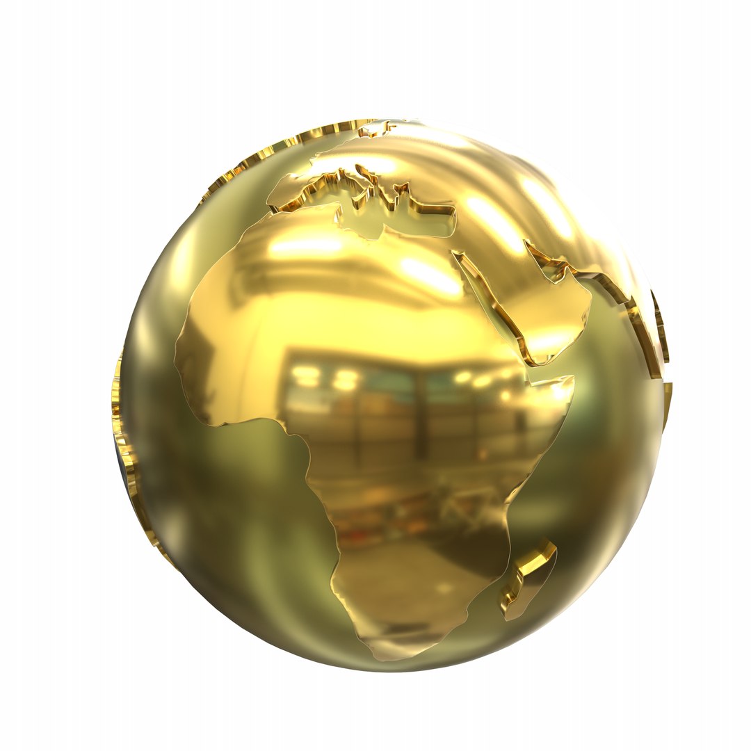 World Globe Gold Model - TurboSquid 1668419