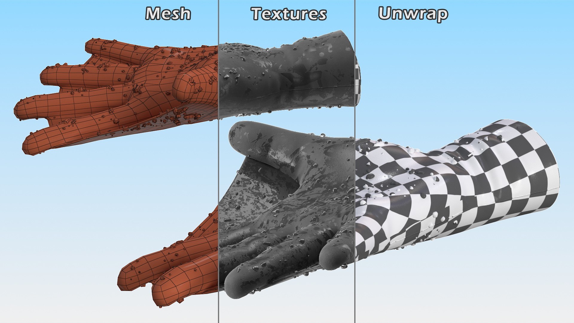Darkfin Webbed Power Swimming Gloves Wet Rigged For Modo 3D ...