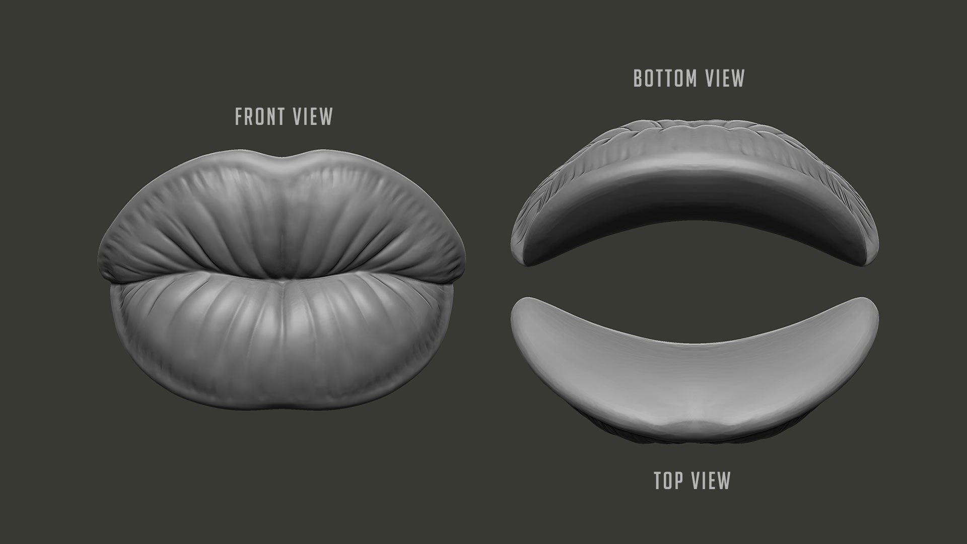 Kissing Lips Sculpture Decor 3D 3D Model - TurboSquid 1885399