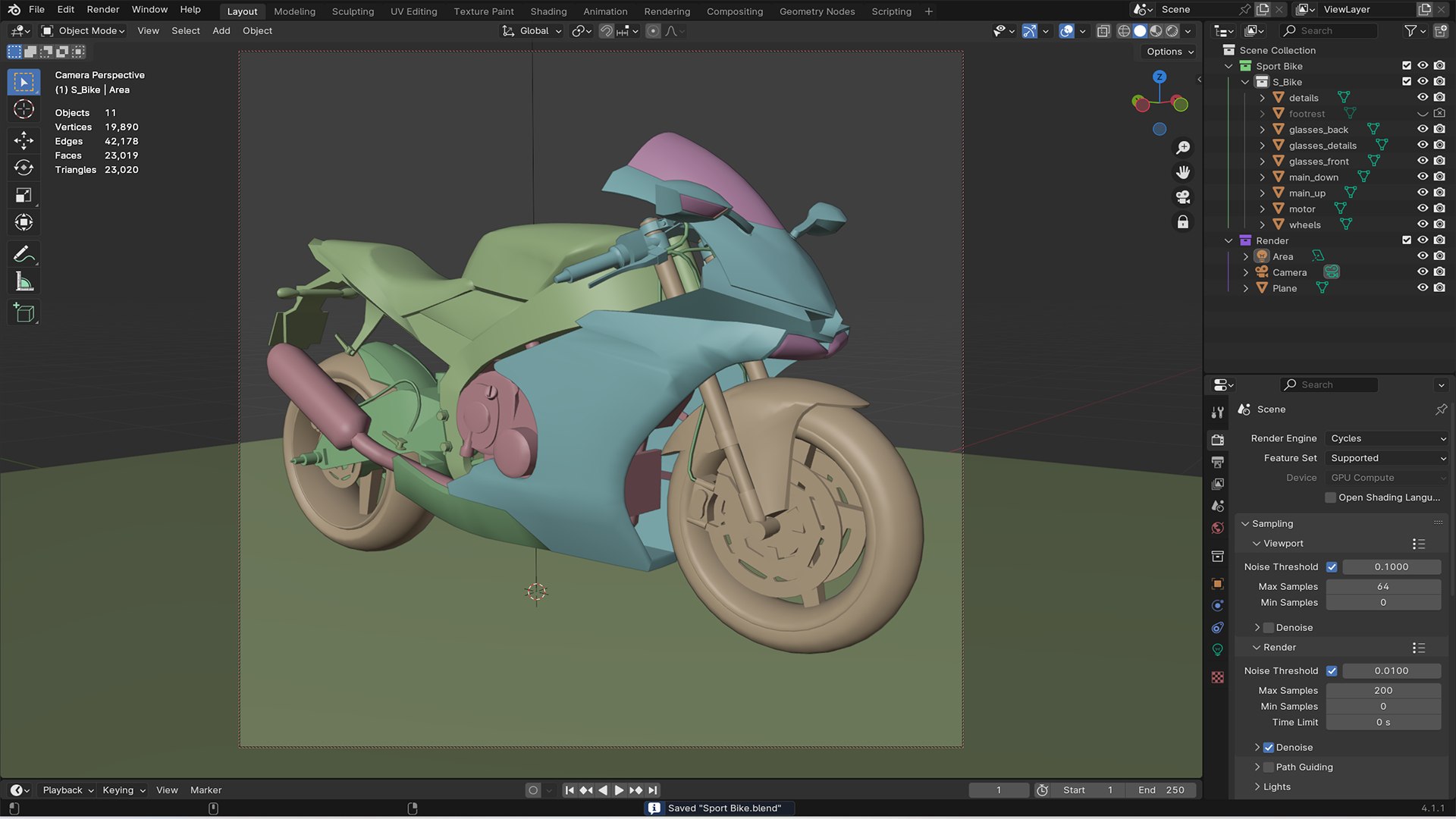 3D Model Sport Bike - TurboSquid 2343097