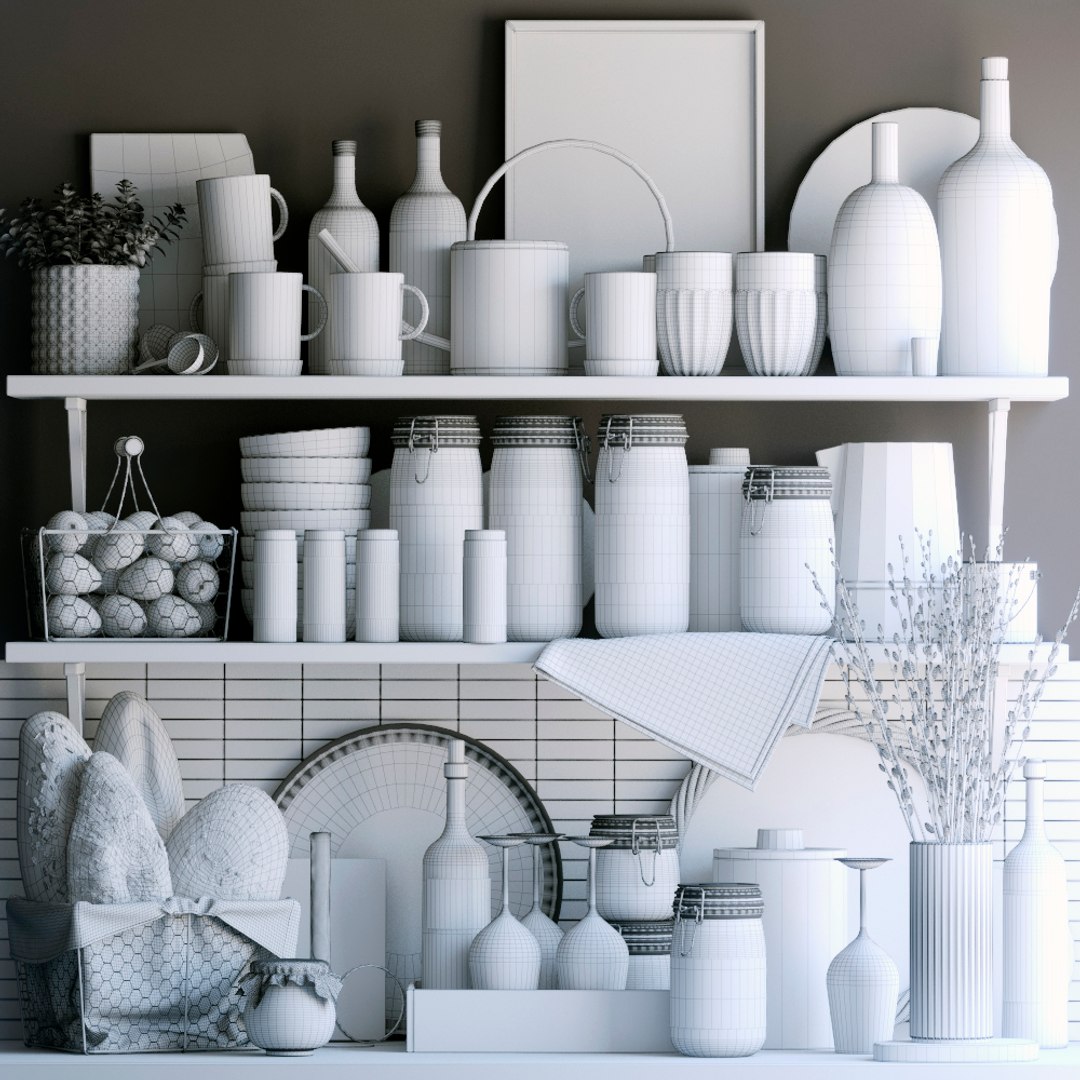 3D Kitchen Set Decor - TurboSquid 1407448