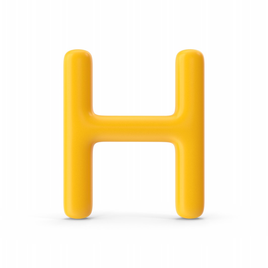 Letter H Orange 3D Model - TurboSquid 1865774