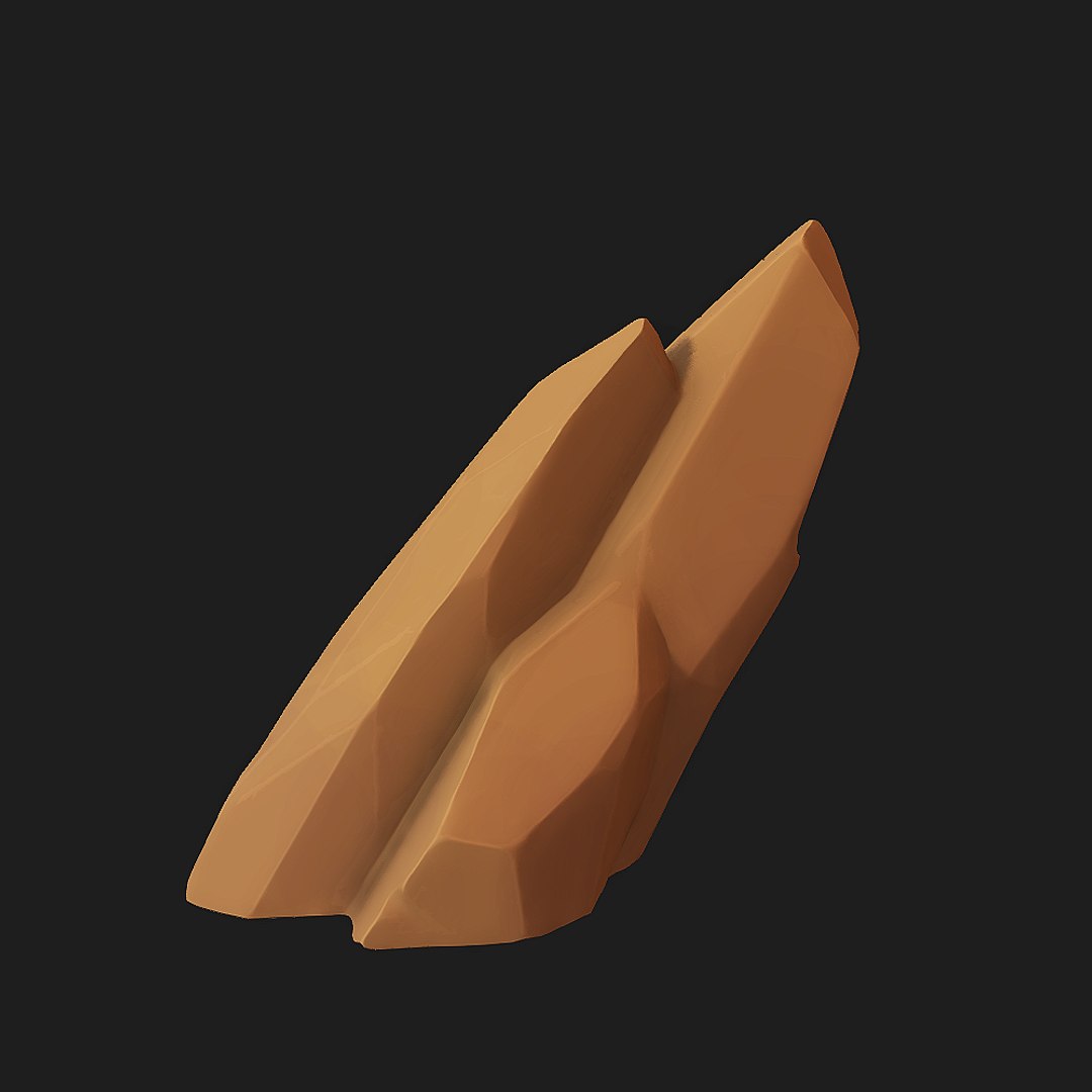 3d Cartoon Rock Model