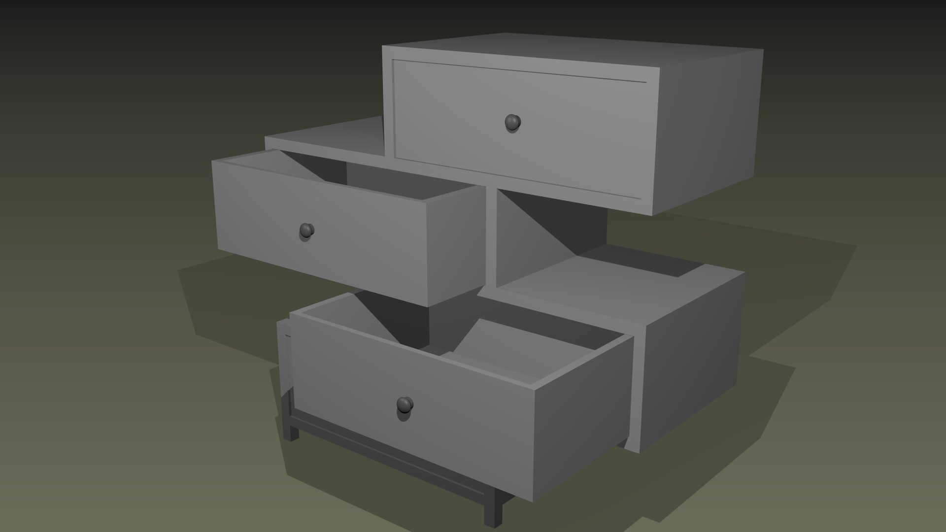 3d Modern Dresser Model