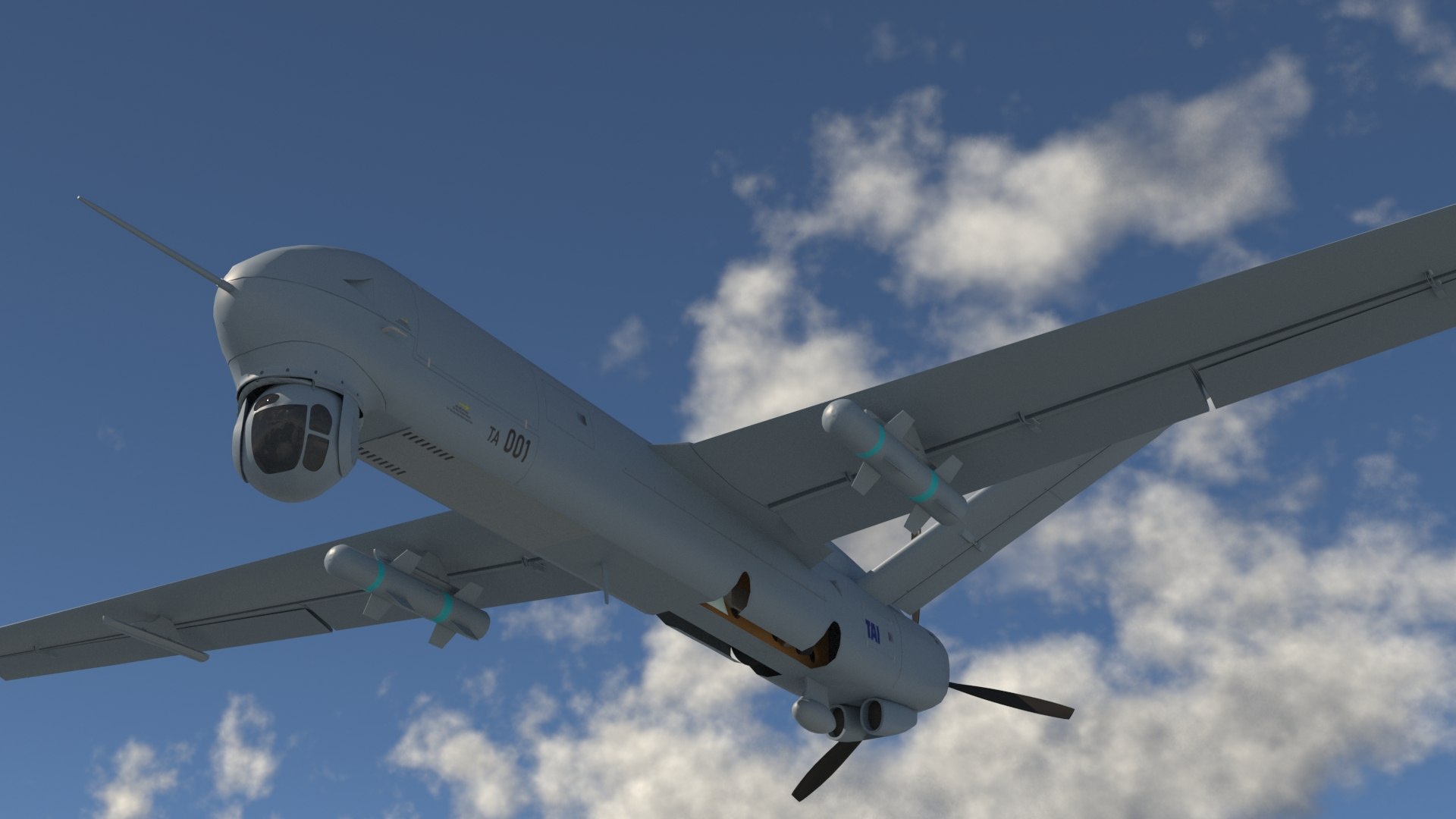 3D IHA UAV ANKA-A-B-C-I TAI TUSAS model - TurboSquid 1733149