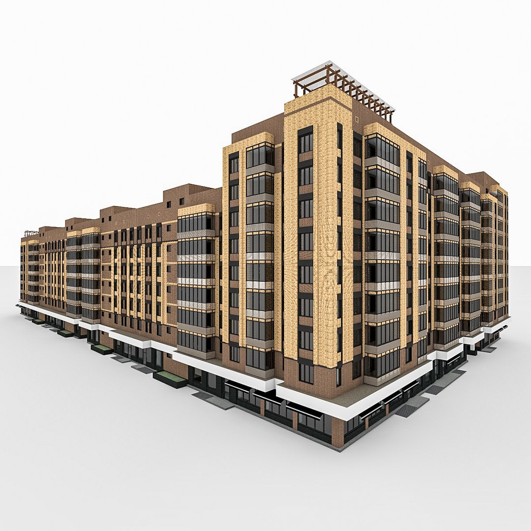 High-rise residential buildings 3D - TurboSquid 1171790