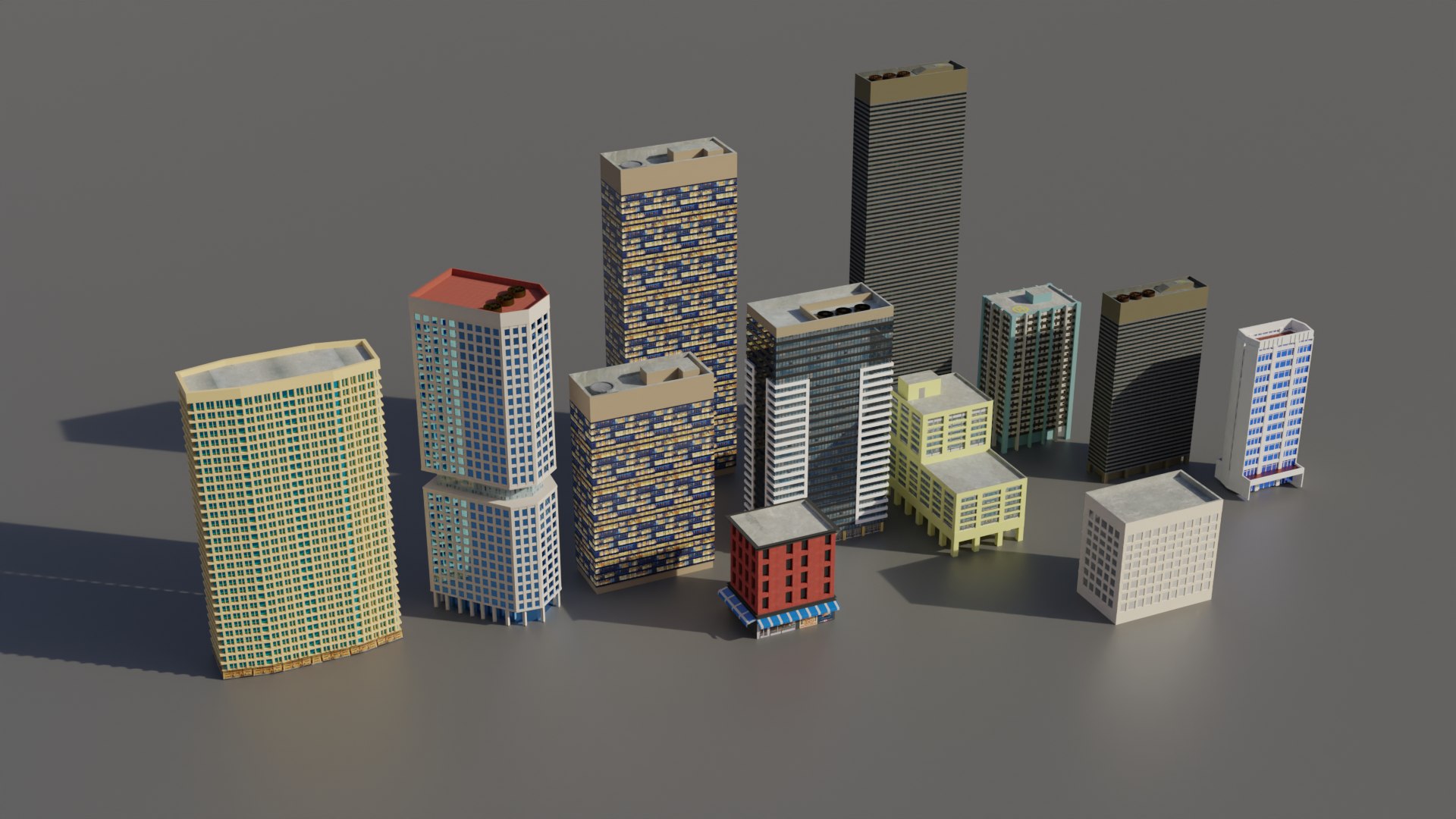 3D Low Poly Buildings Vol-1 - Game Ready - PBR - TurboSquid 1838985