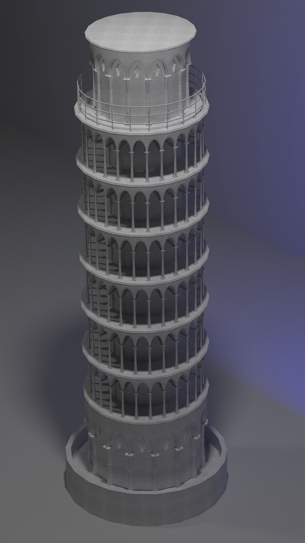 pisa tower 3d max