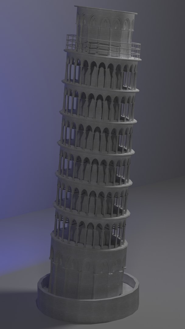 pisa tower 3d max