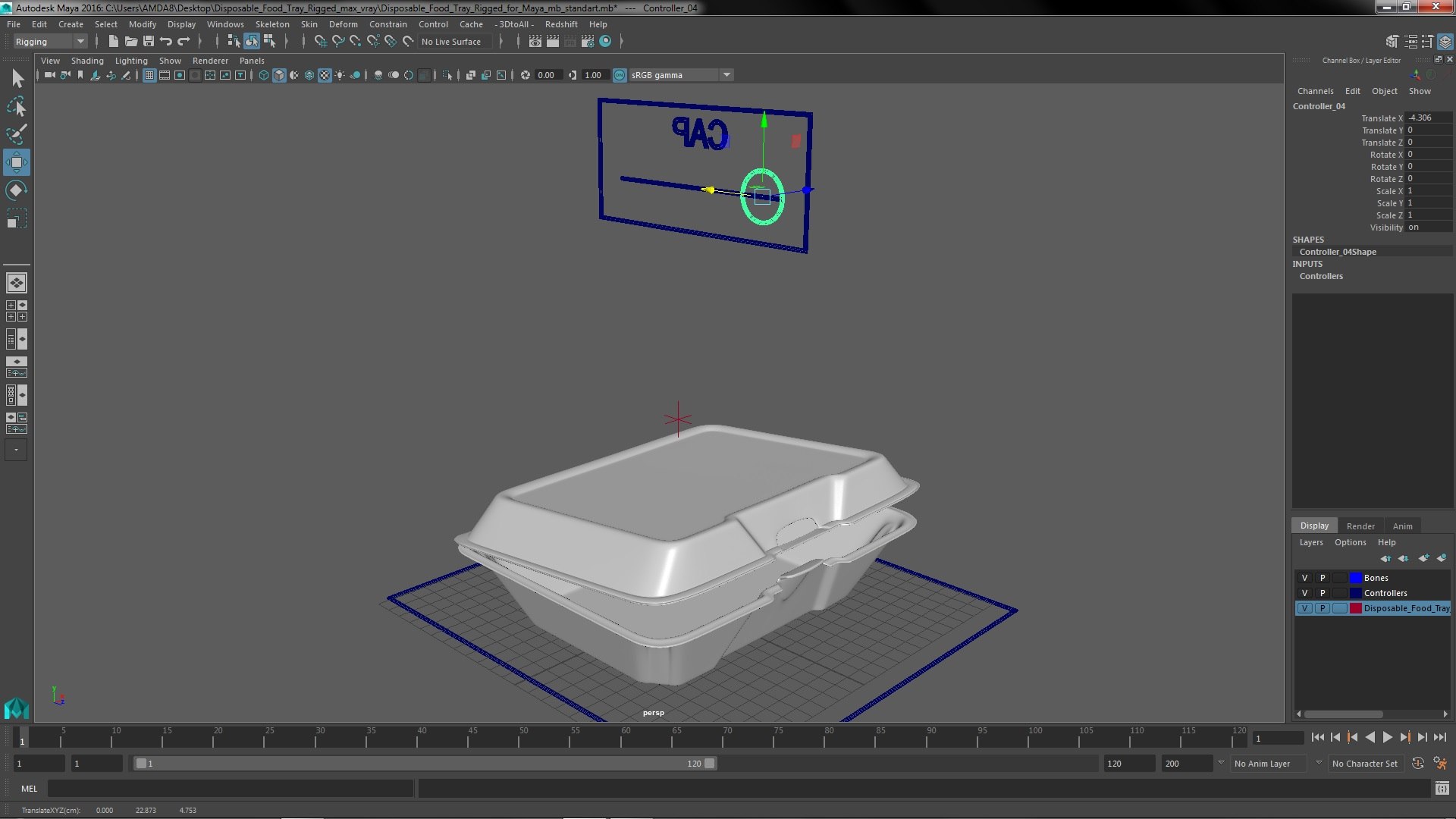 3D Disposable Food Tray Rigged for Maya - TurboSquid 1956096