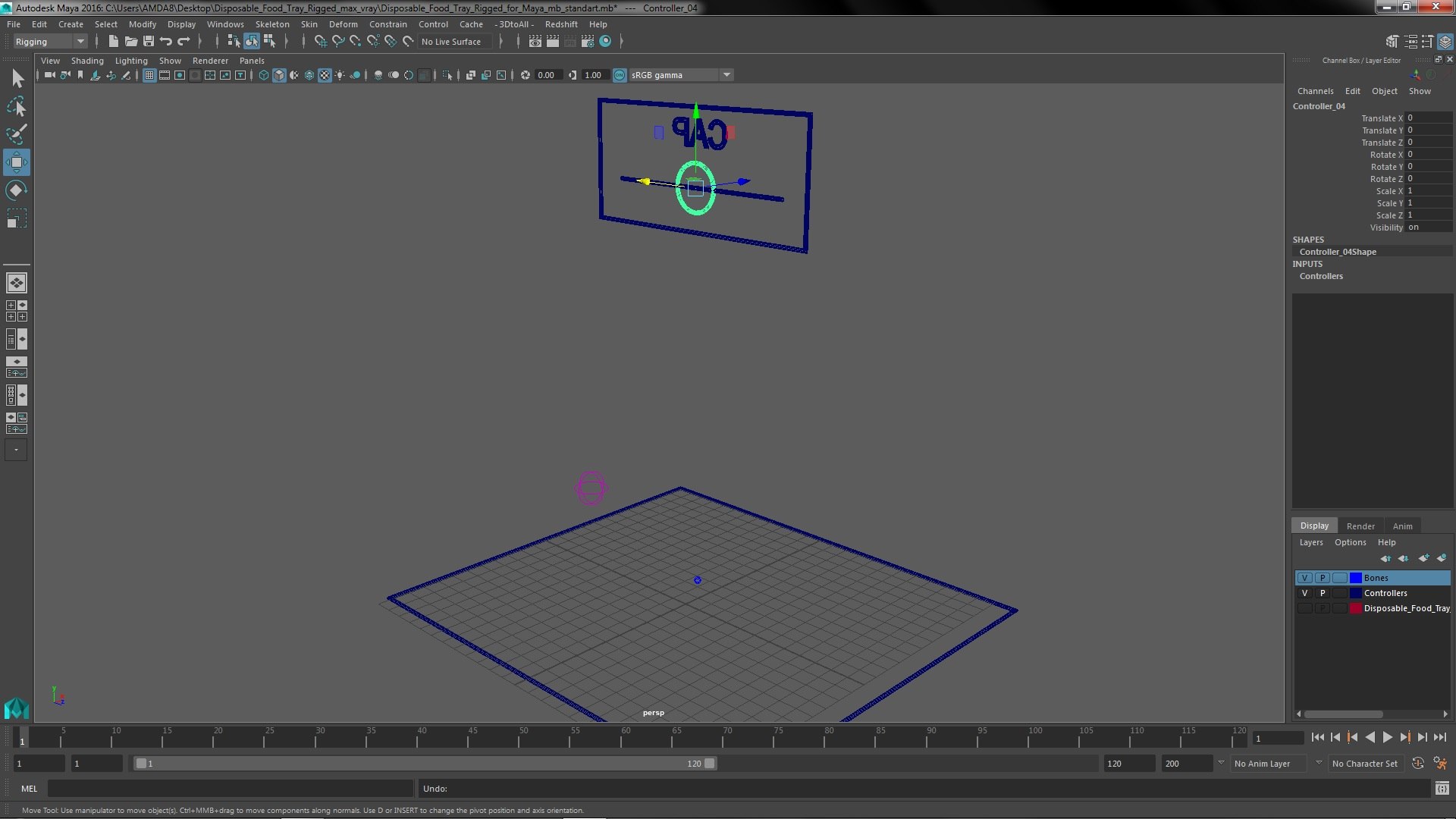 3D Disposable Food Tray Rigged For Maya - TurboSquid 1956096