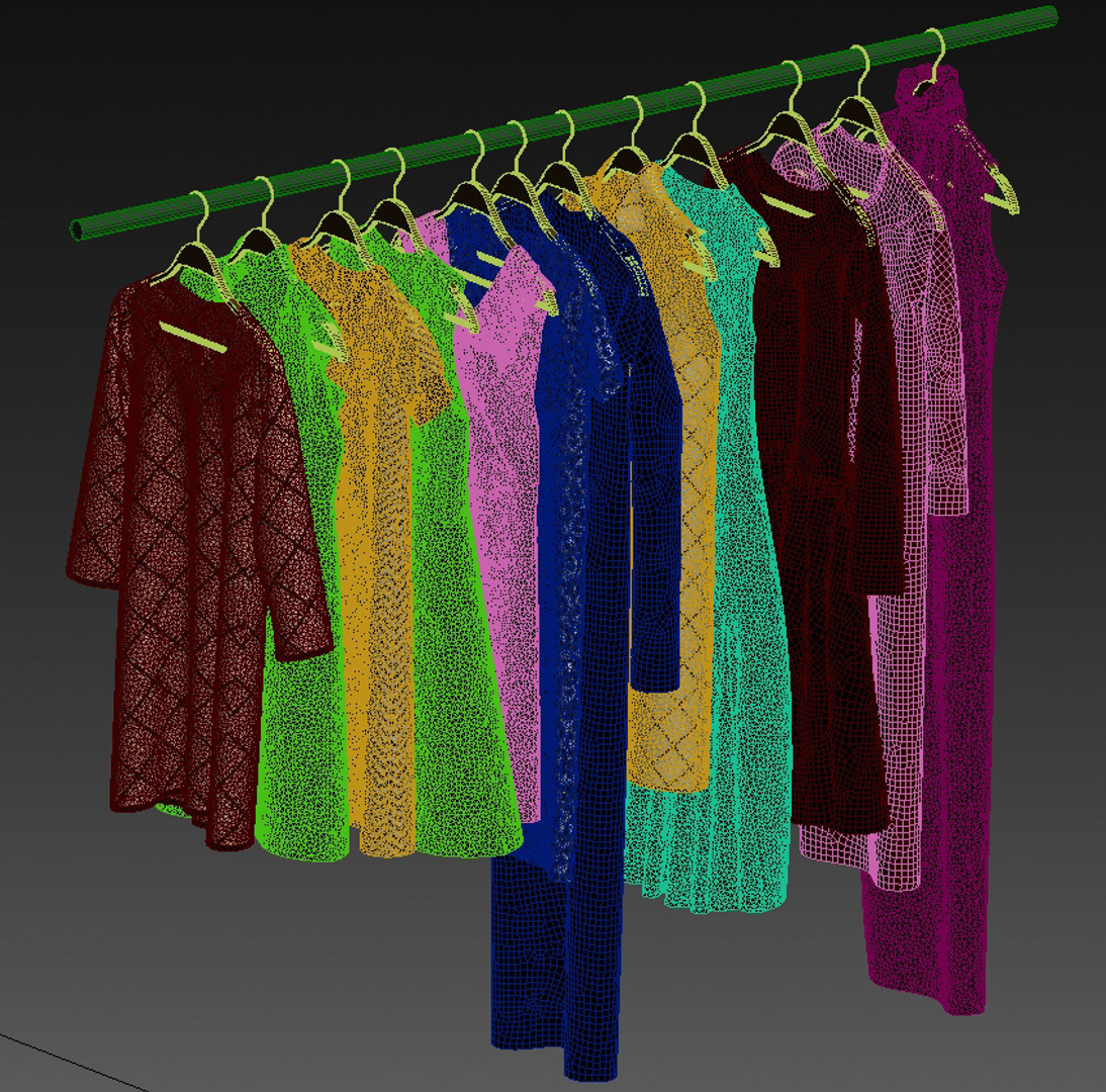 3d model woman clothes hangers