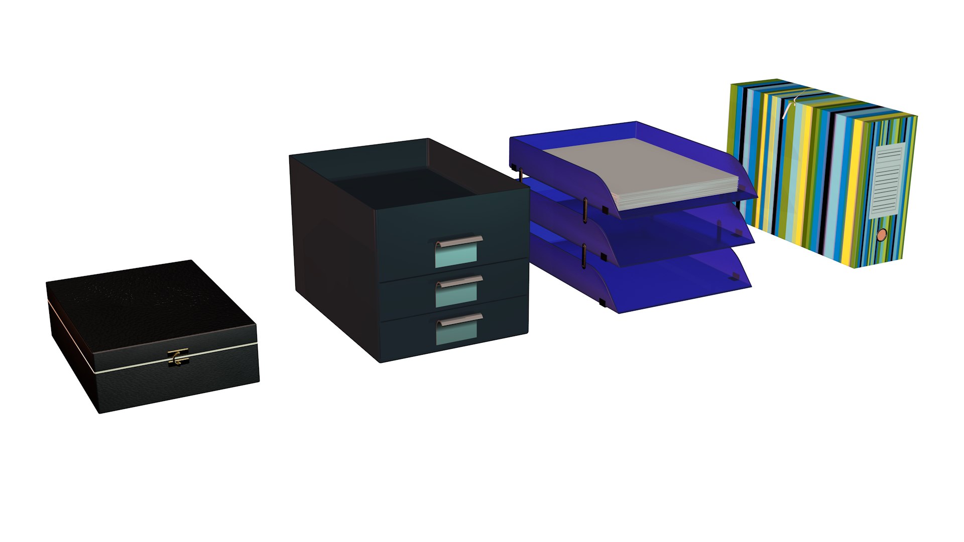 Desk Boxes Model - TurboSquid 1797805