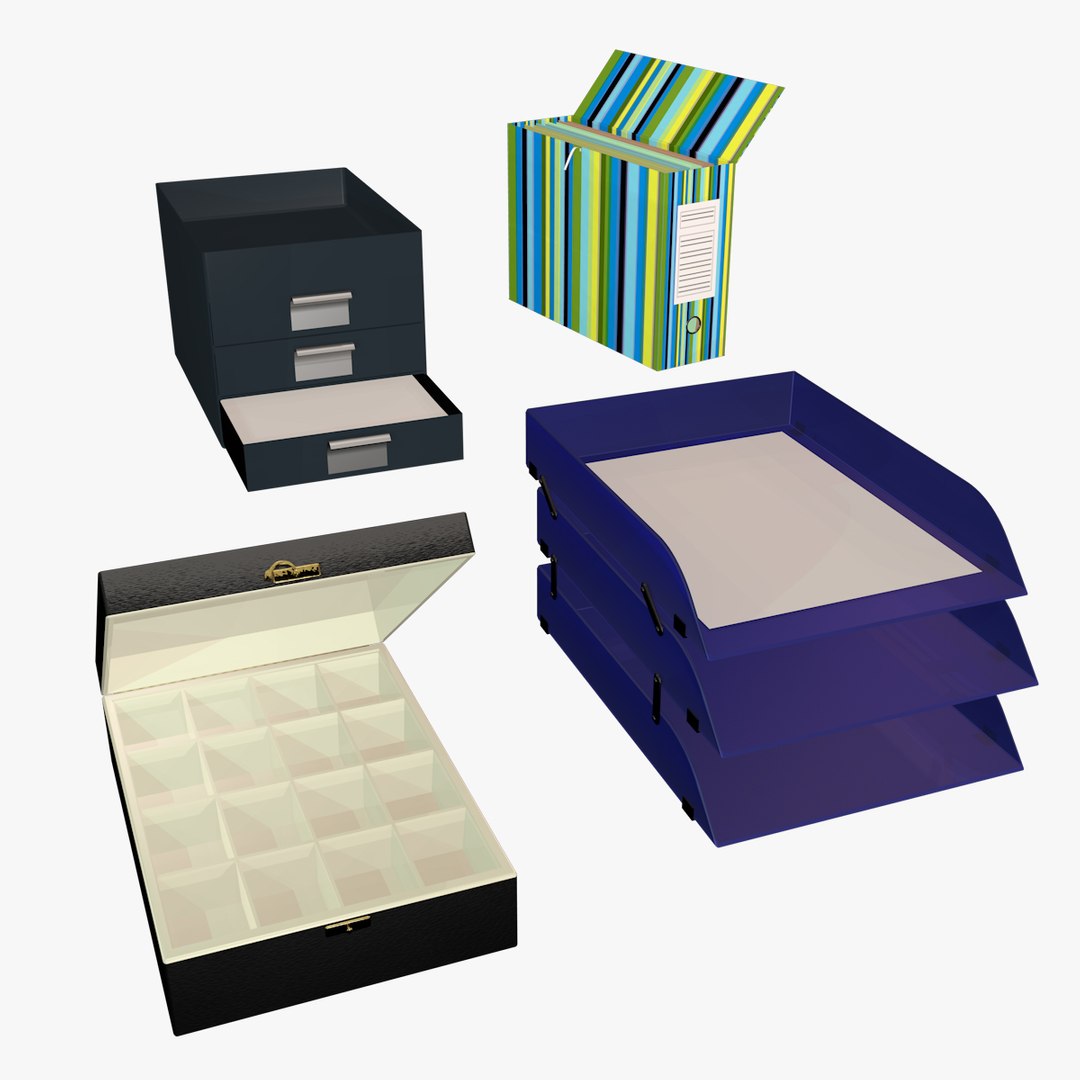 Desk Boxes Model - TurboSquid 1797805