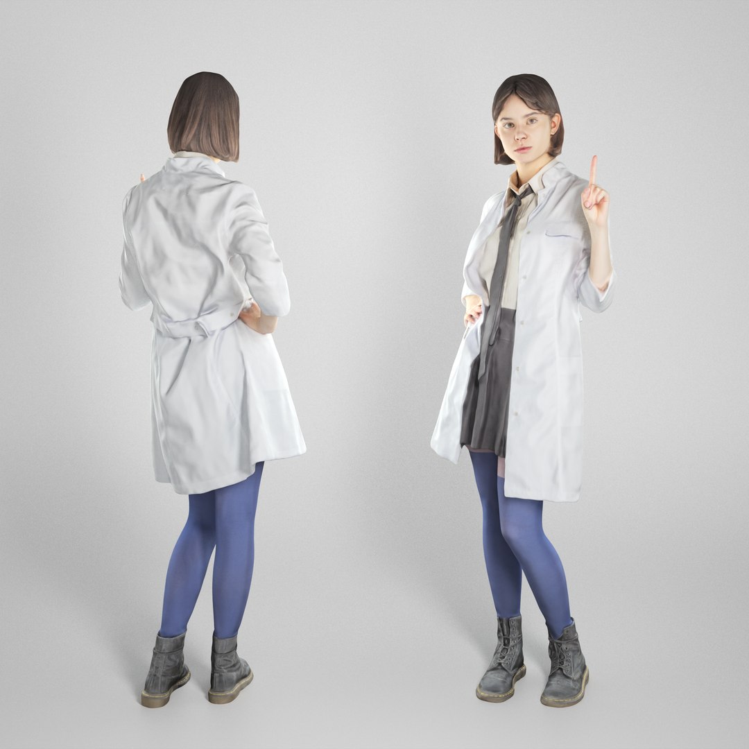 Young Woman School Pose Model - TurboSquid 1580572