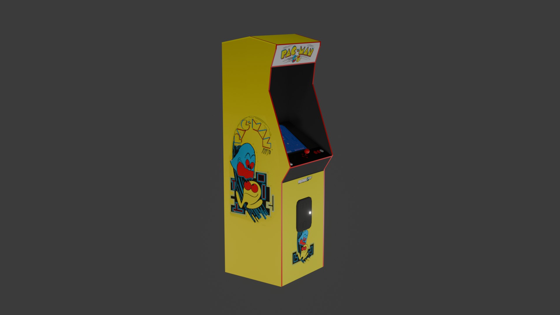 Low Poly Pac-Man Arcade Cabinet 3D Model - TurboSquid 2273003