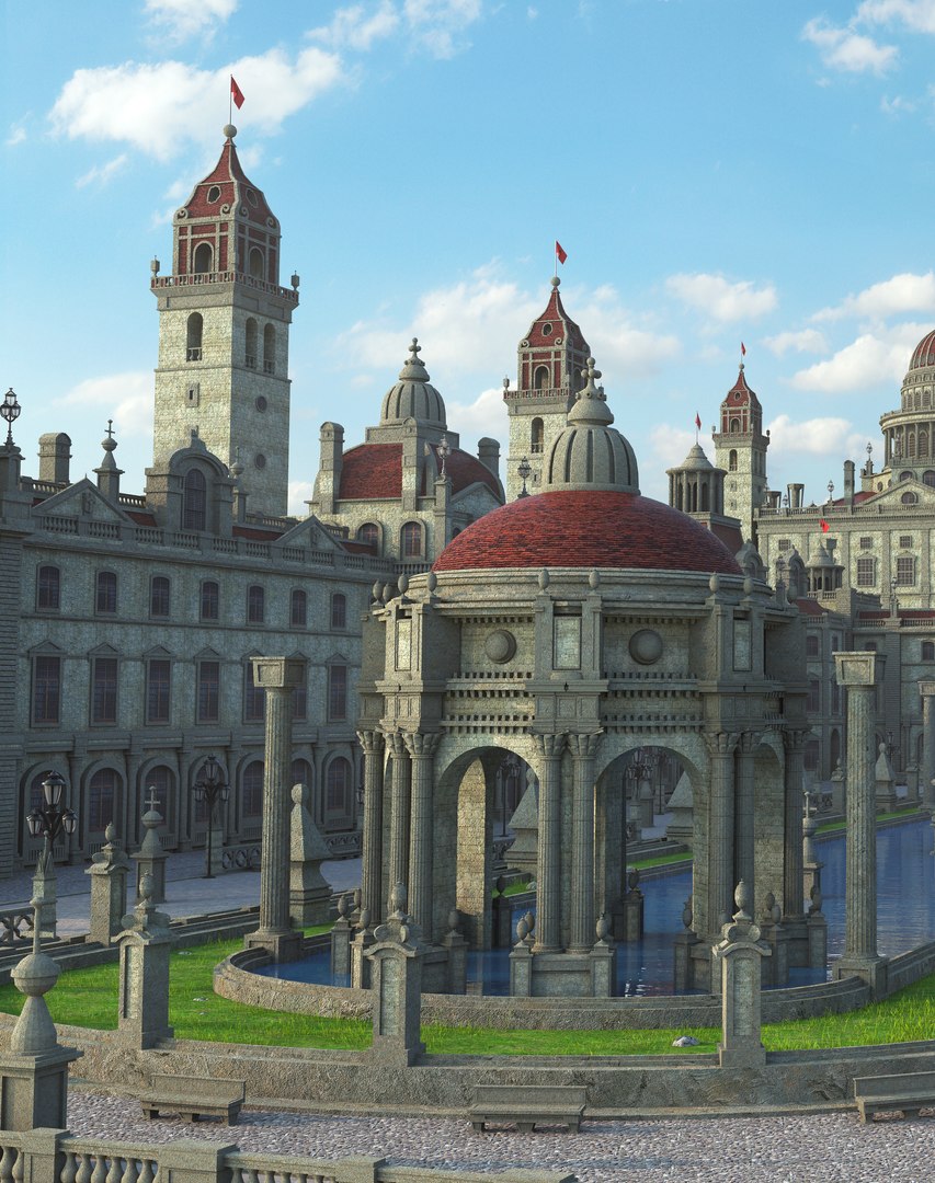 3D Fantasy Dome City Environment - TurboSquid 1775993