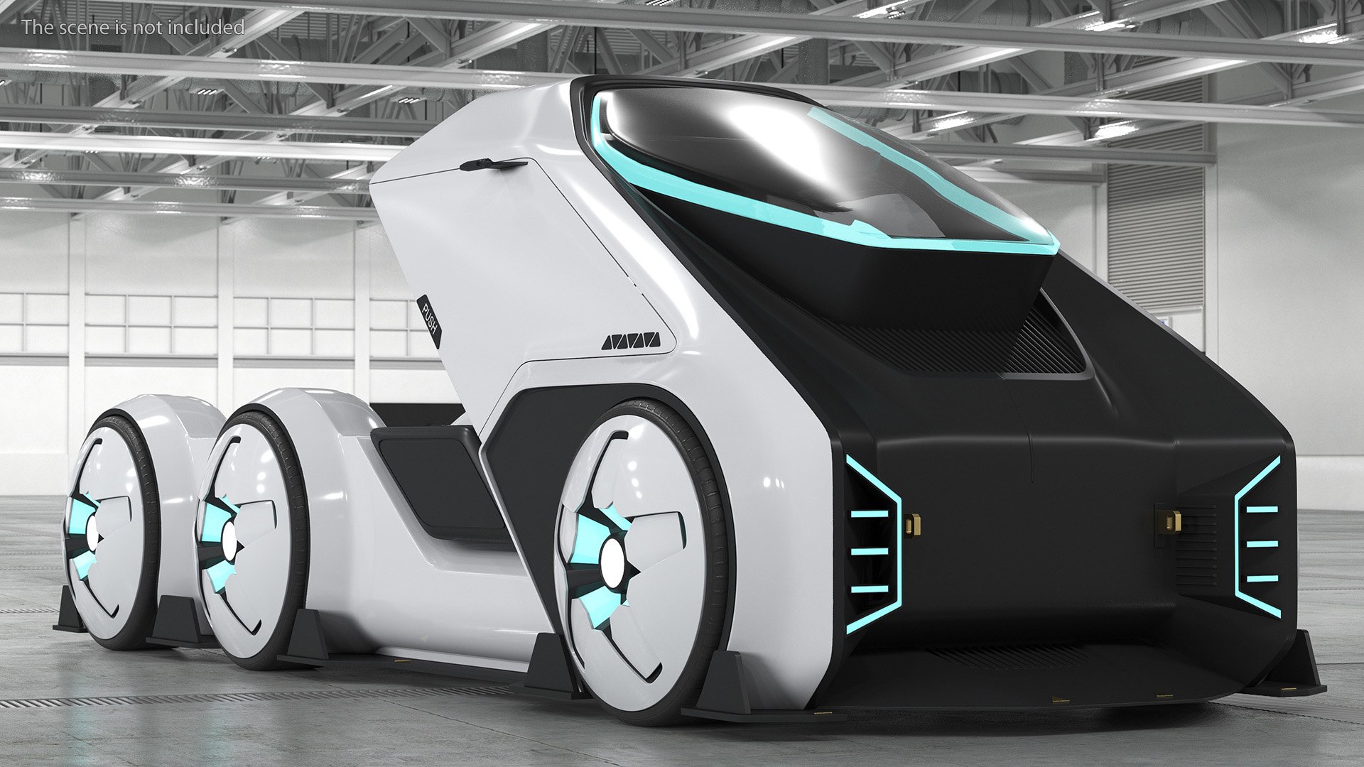 3D Futuristic Hi-Tech Truck White Rigged model - TurboSquid 2172238