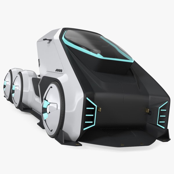 3D модель Футуристический высокотехнологичный грузовик White Rigged ...