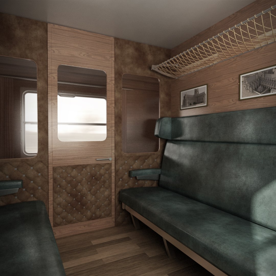 3D Old Train Interior With Compartments 05 Model - TurboSquid 1904046