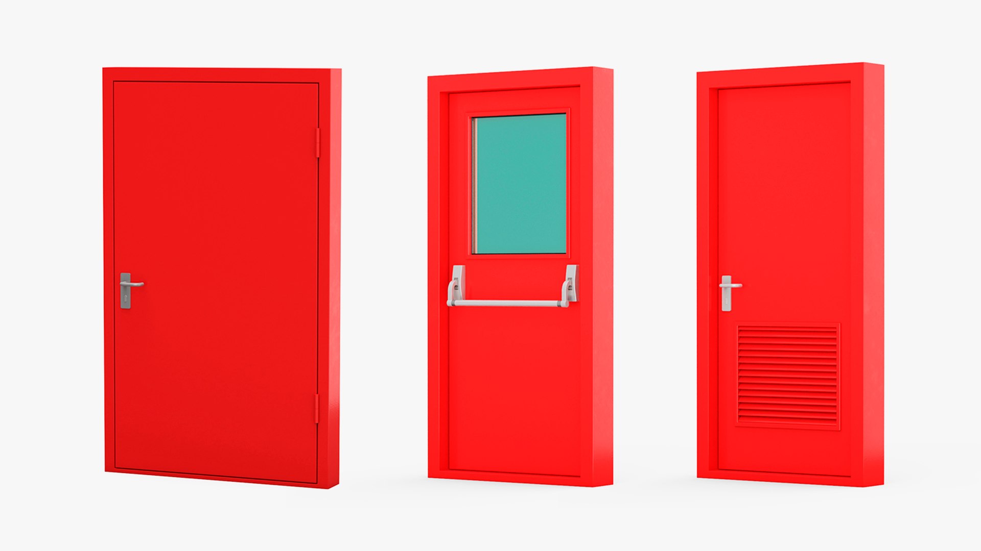 3D Fire Exit Doors Collection Model - TurboSquid 2169076