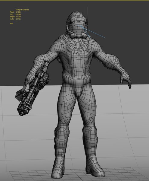 soldier man space 3d model