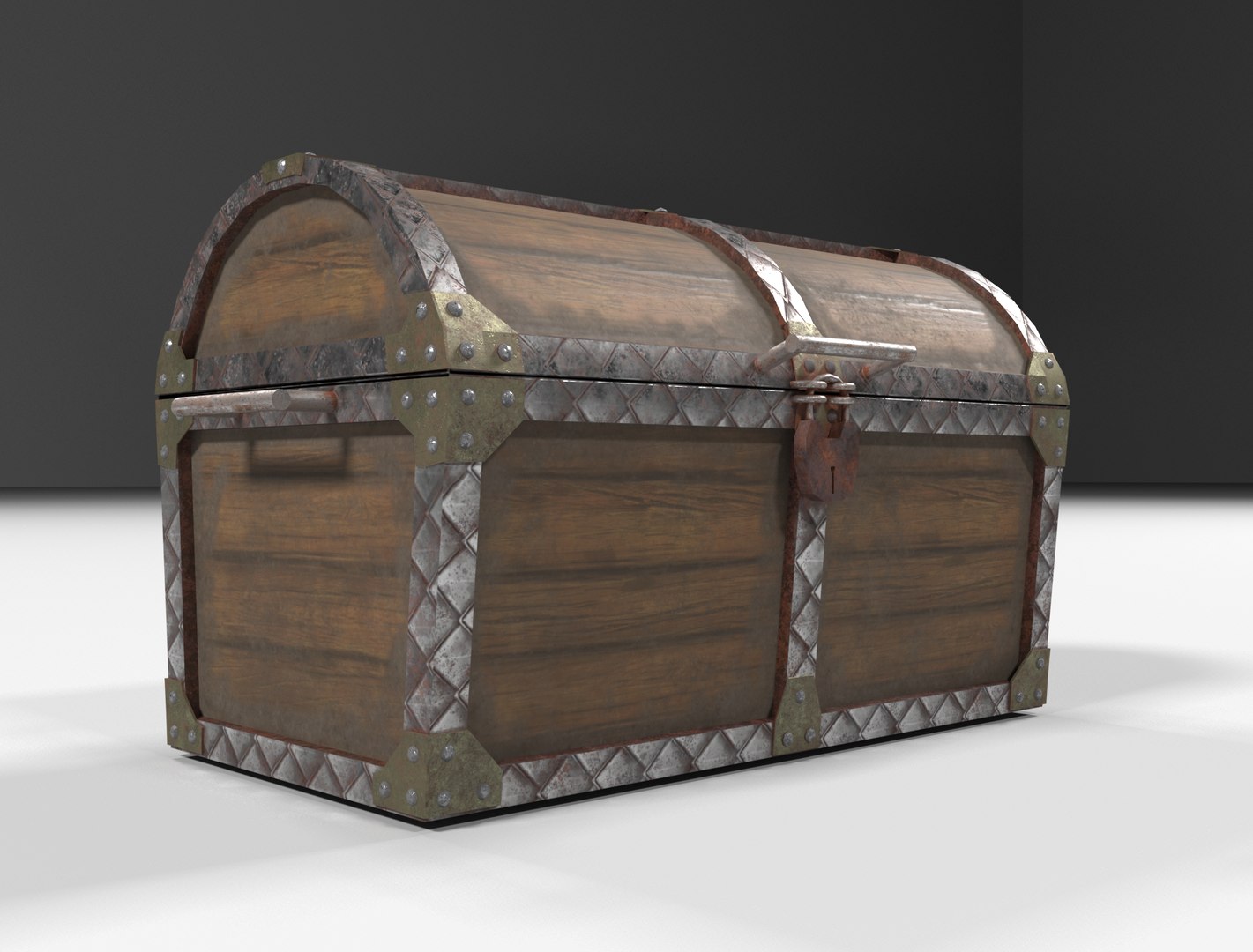 Treasure wooden and metallic chest Modelo 3D - TurboSquid 1683138